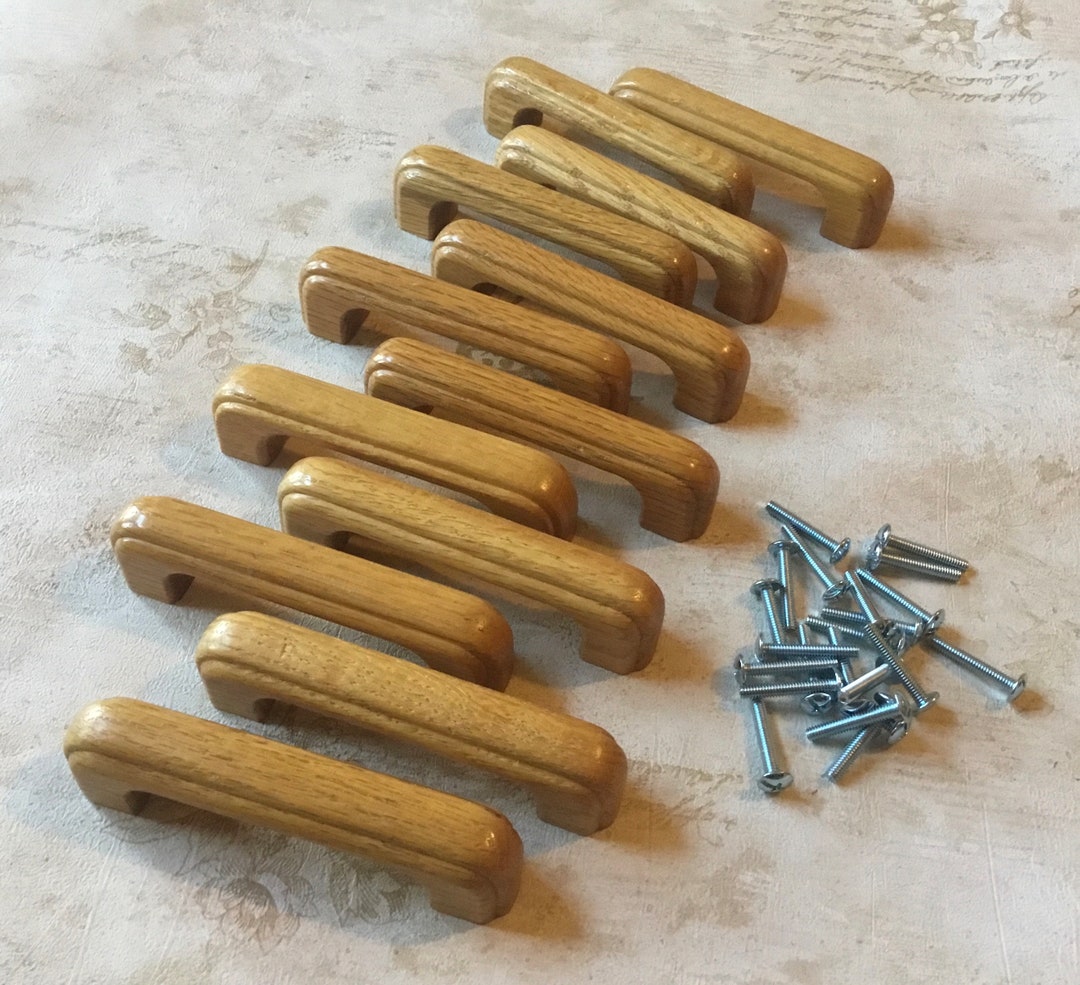 Vintage Wood Cupboard Handles Set of 12 Salvaged Vintage Wood Drawer ...