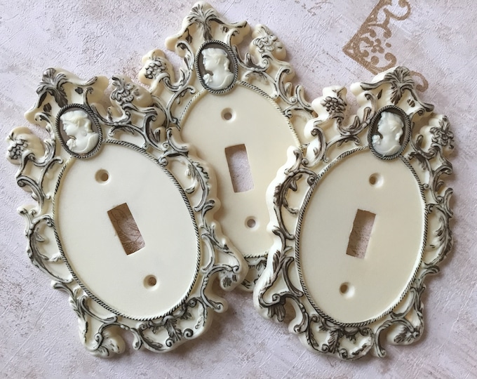 Vintage Cameo Light Switch Cover Plates Set of 3 Plastic Vintage 1960’s ...
