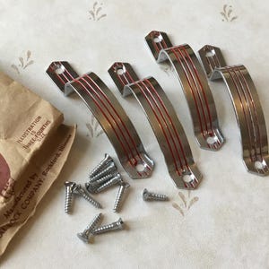 Chrome With Red Stripe Set of 4 Vintage 1950’s National Lock Bright ...