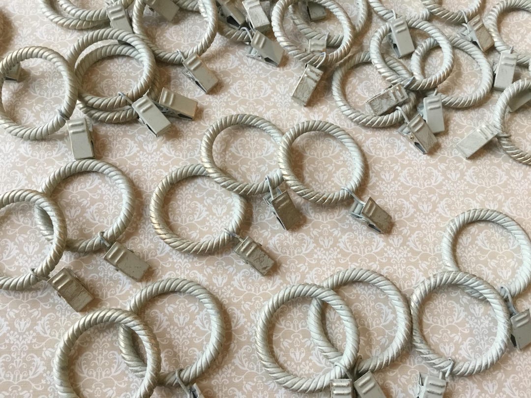 Vintage Cafe Curtain Rings Set of 40 Vintage Drapery Rings Vintage ...
