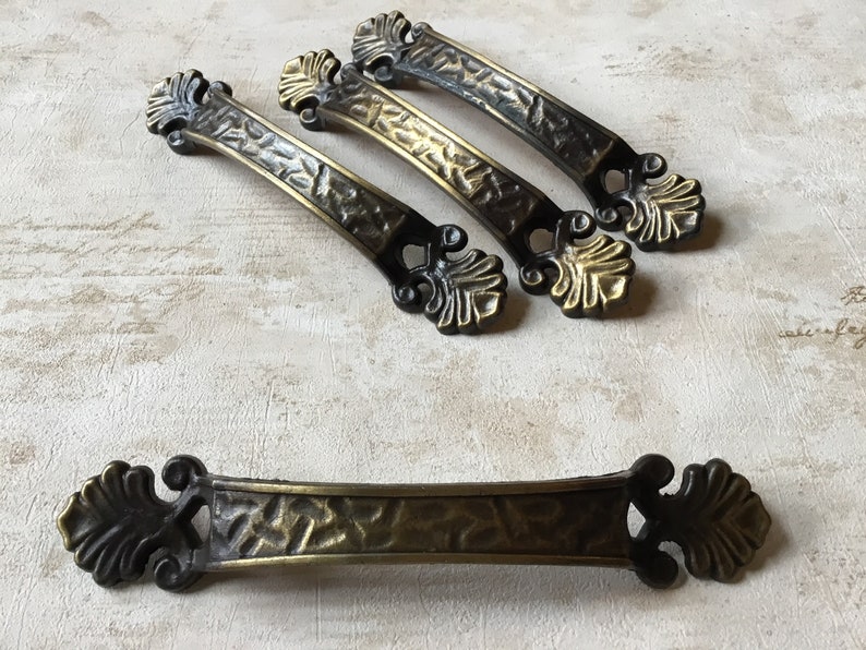 MCM Spanish Colonial Drawer Pulls Set of 4 Vintage 6 Drawer - Etsy