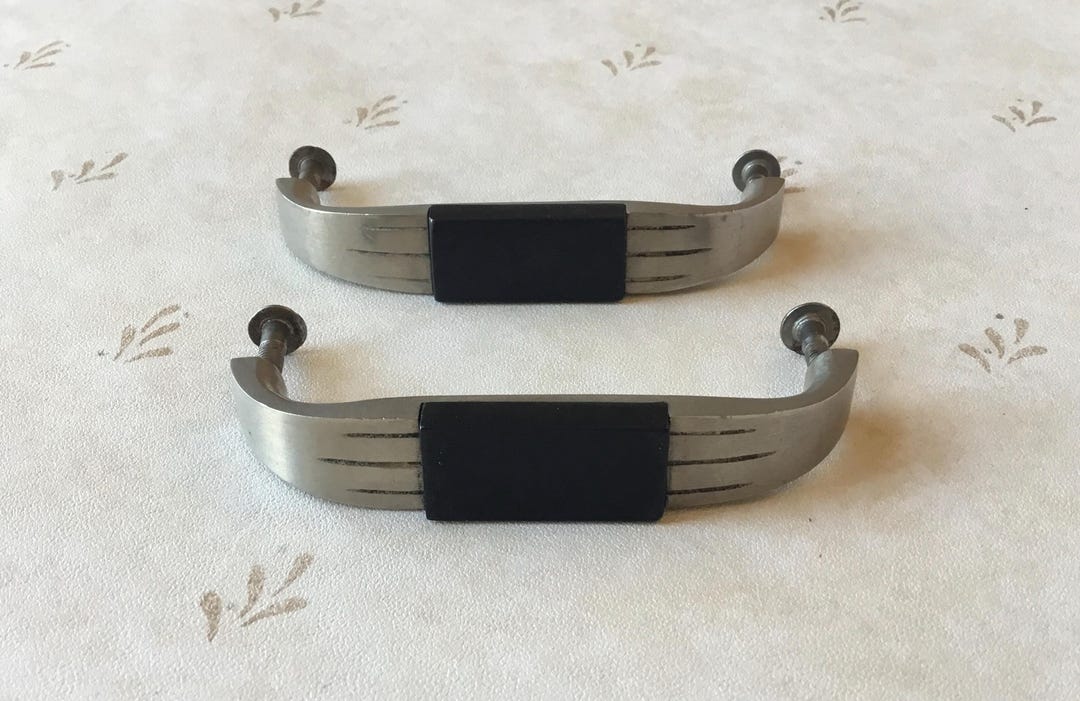 Black Bakelite Drawer Pulls Pair of Art Deco Lined Black Bakelite ...