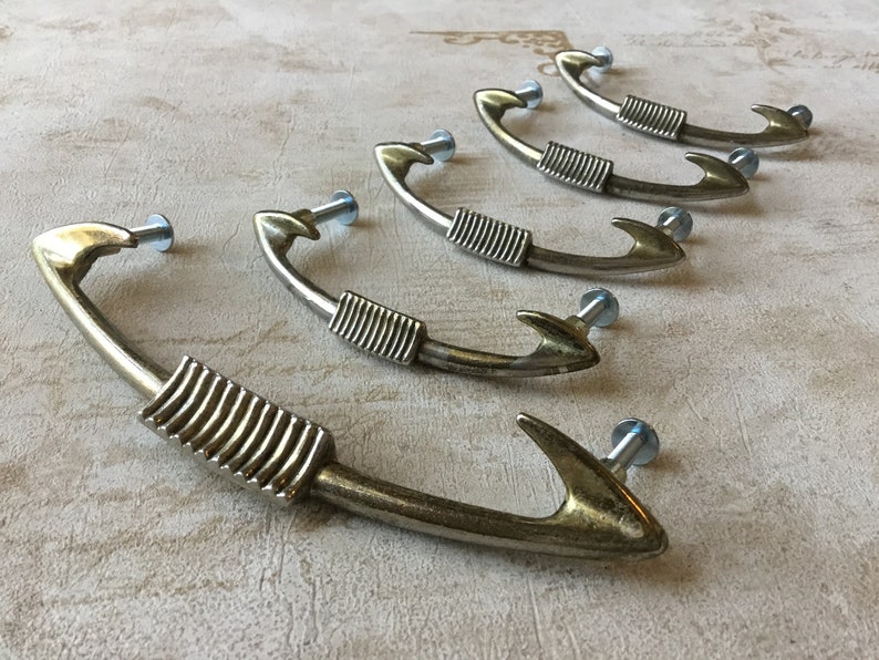 MCM Cabinet Handles Set of 5 Vintage Drawer Handles MCM Credenza Pulls ...
