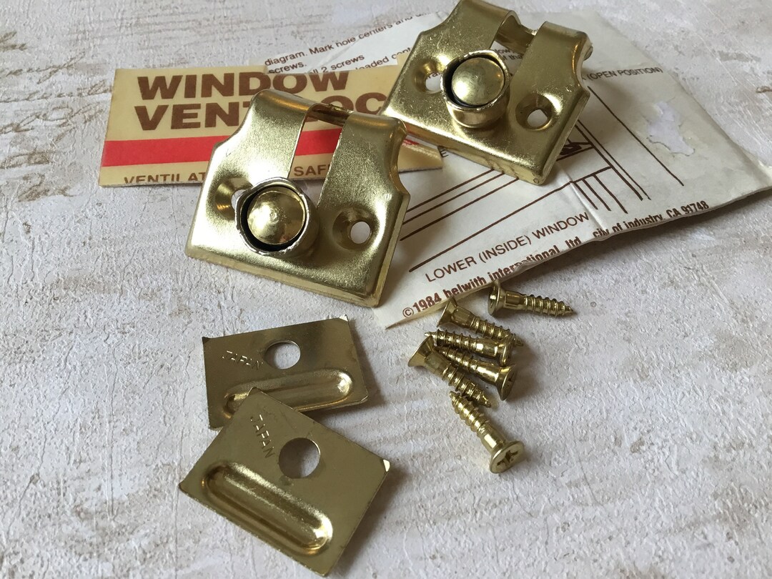 Vintage Window Vent Locks, Pair of Vintage Belwith NOS 1984 Brass ...