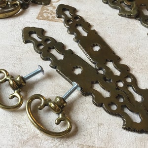 Vintage Faux Key Drawer Pulls Pair of Vintage Brass Plated Single Mount ...