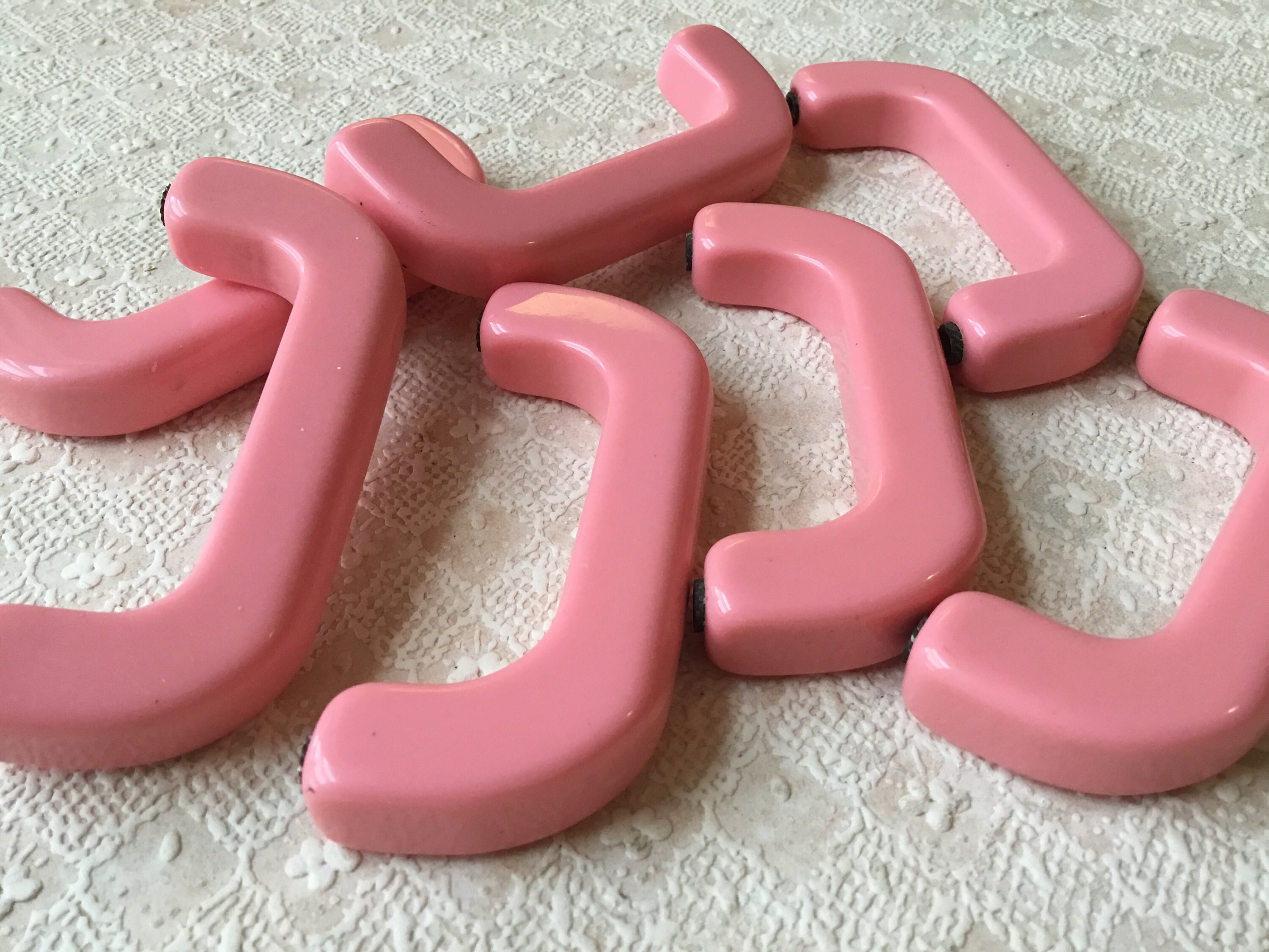 Set of 7 Retro Pink Drawer Handles Vintage Hot Pink Cupboard | Etsy