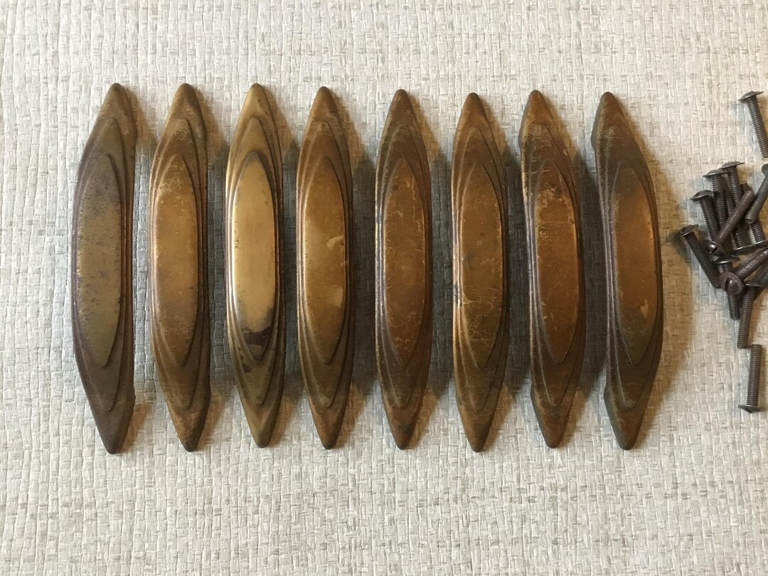 Art Deco Drawer Handles Set of 8 Side Stepped Art Deco Cabinet Pulls ...