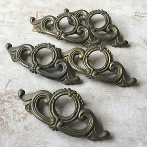 Art Deco Drawer Pulls Set of 5 Art Deco 1940’s Cabinet Pulls Vintage Apothecary Pulls With 4 ...