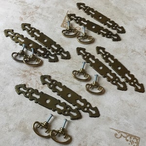 Vintage Faux Key Drawer Pulls Pair of Vintage Brass Plated Single Mount ...