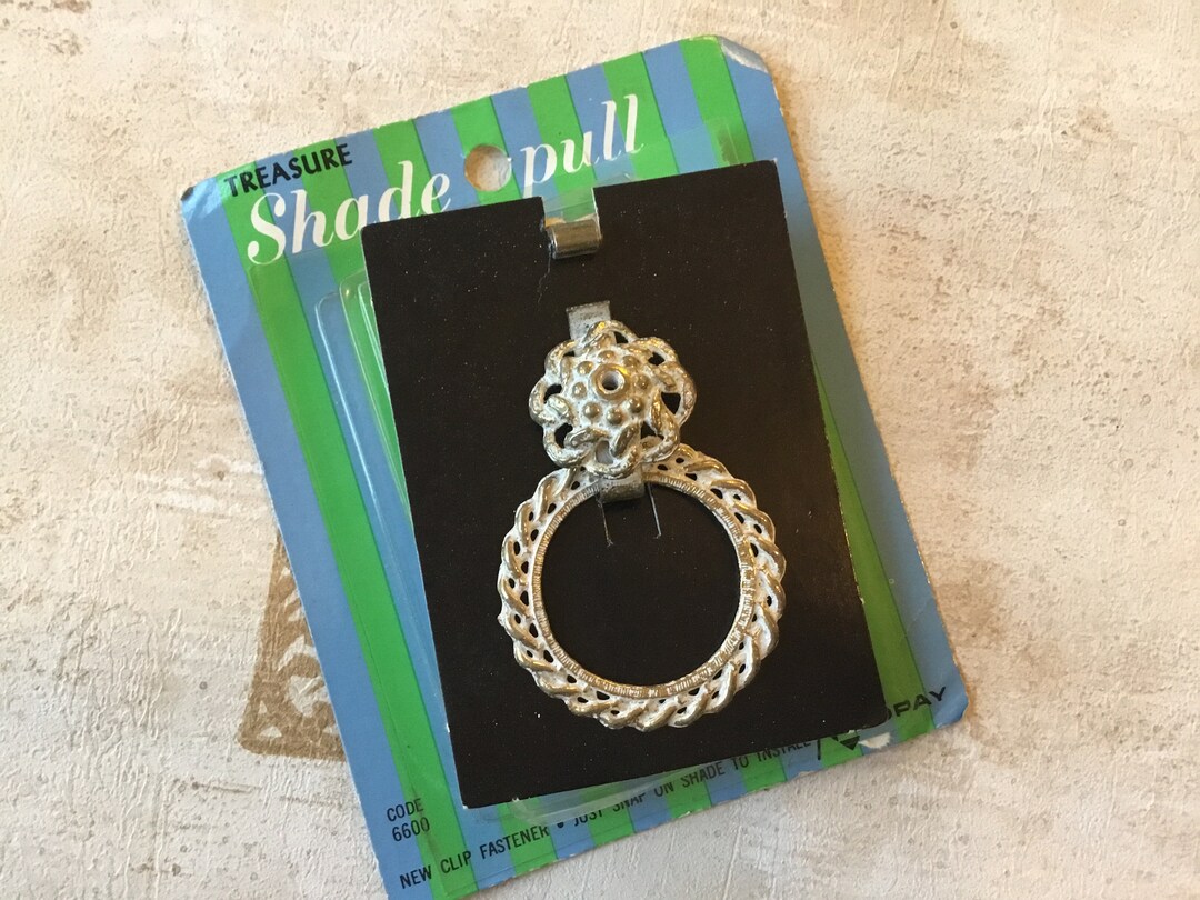 Vintage Shade Pull Vintage Window Shade Pull Vintage Silver Floral ...