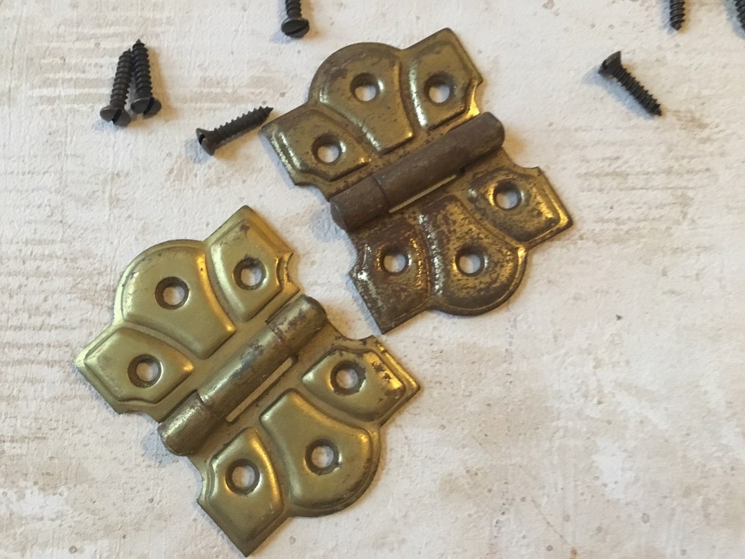 Vintage Hinges Pair of Salvaged Antique Butterfly Surface Cupboard ...