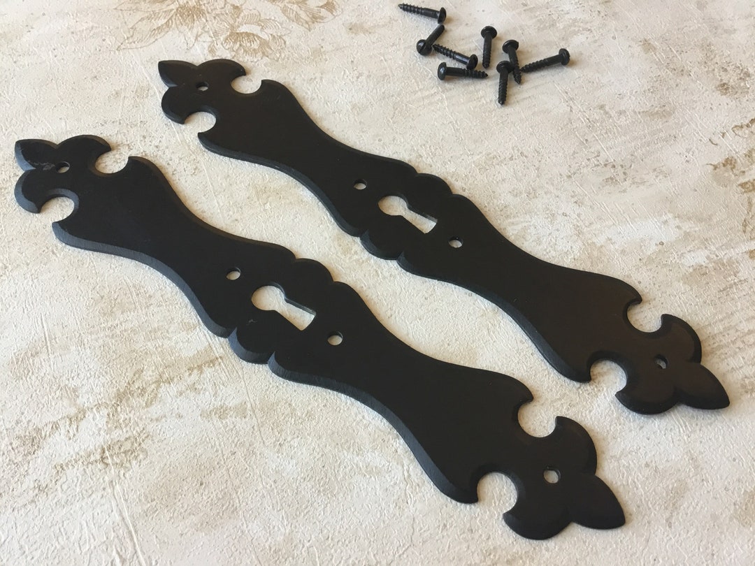 Vintage Colonial Key Hold Backplates, Pair of 8” New Old Stock Black ...