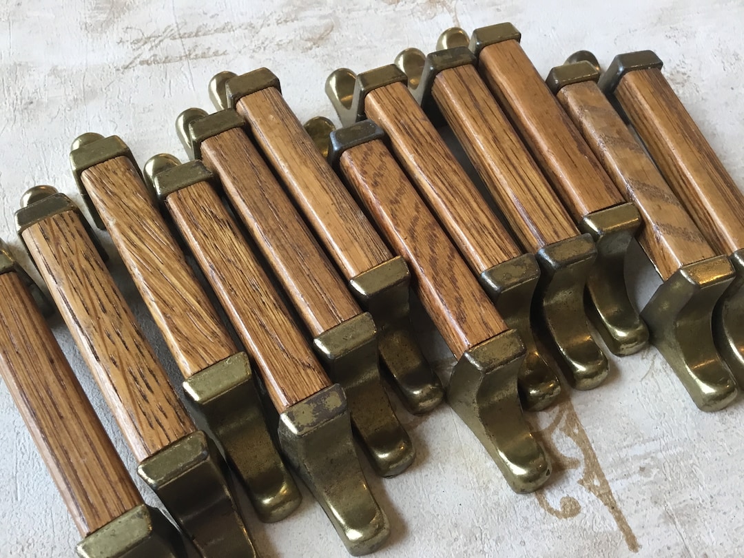 Vintage Wood Cabinet Handles Set of 12 Salvaged Vintage 5 - Etsy