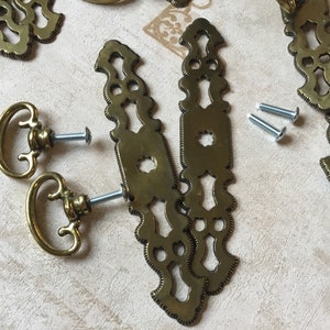 Vintage Faux Key Drawer Pulls Pair of Vintage Brass Plated Single Mount ...