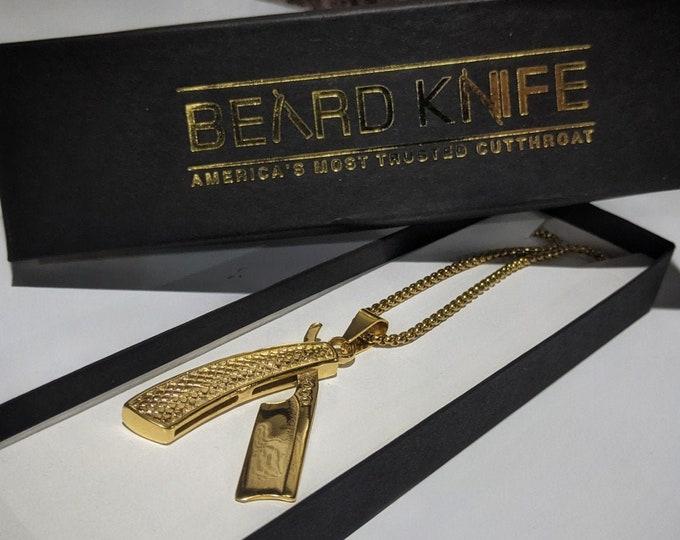 Golden Straight Razor Necklace Barber Wet Shaver Chain - Etsy