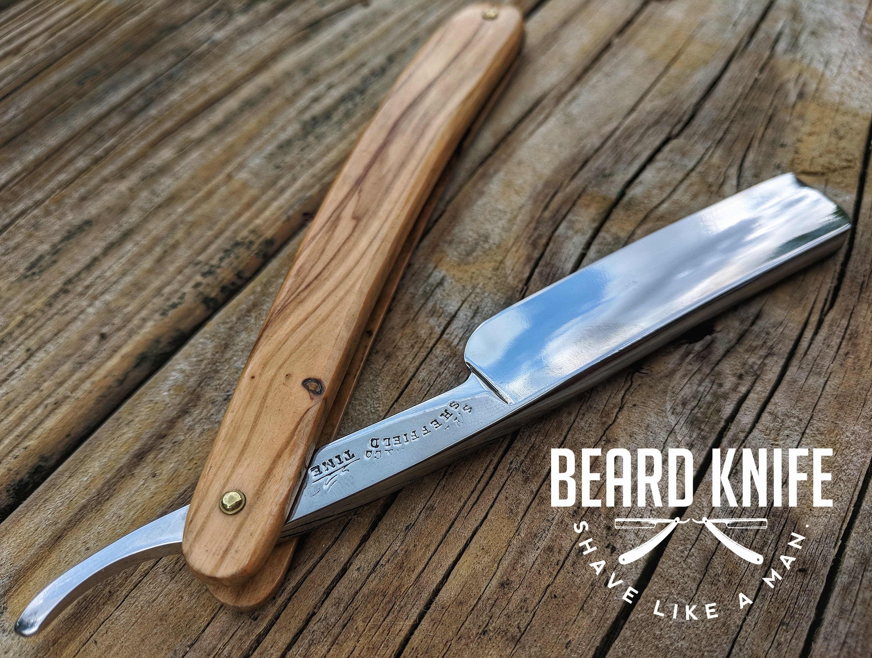 beautiful S. PEARSON & co. TIME straight razor 6/8 WOOD scales, shave ready