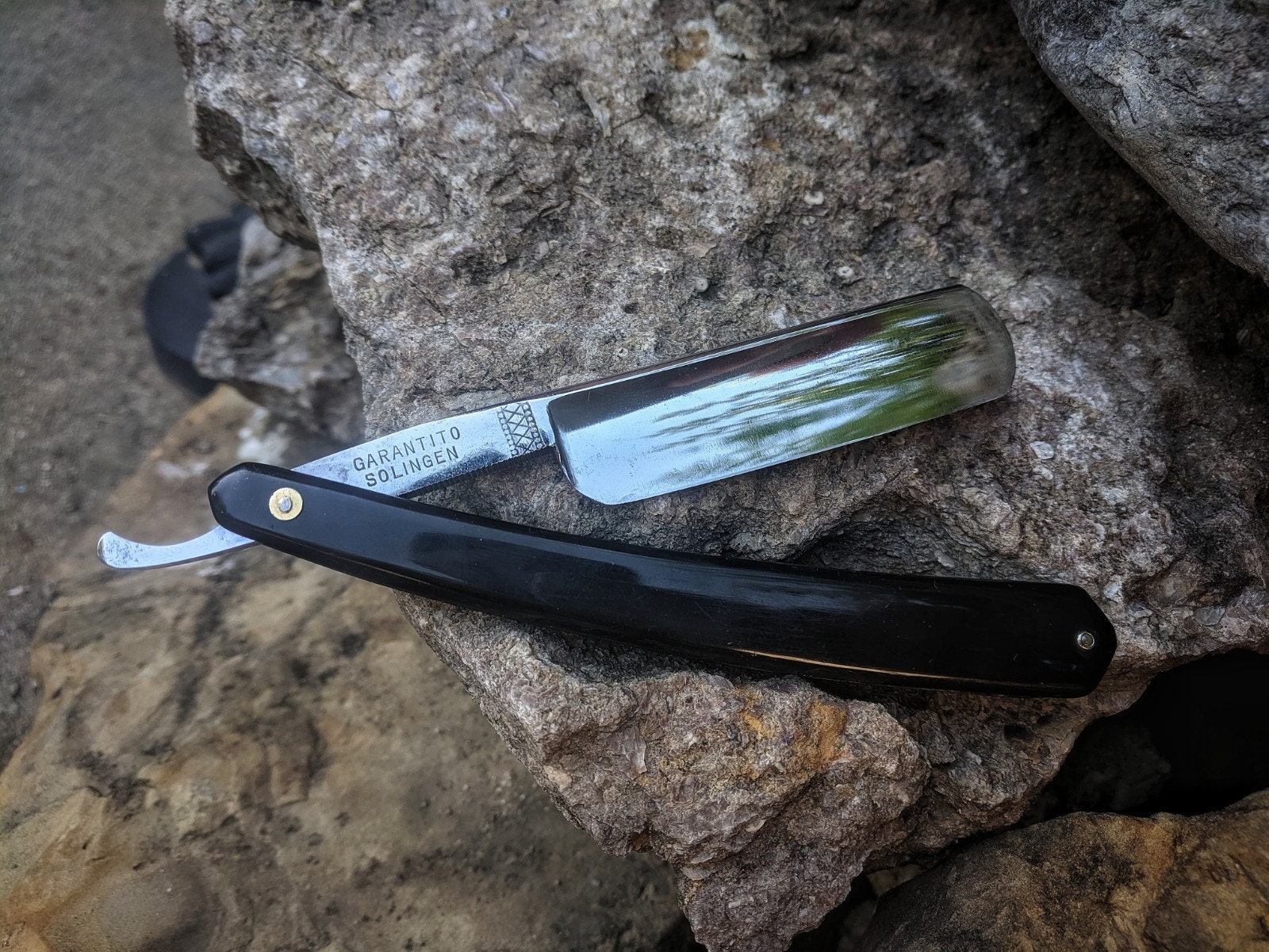 Rare 6/8 Vintage Marconi Solingen Straight Razor German NOS