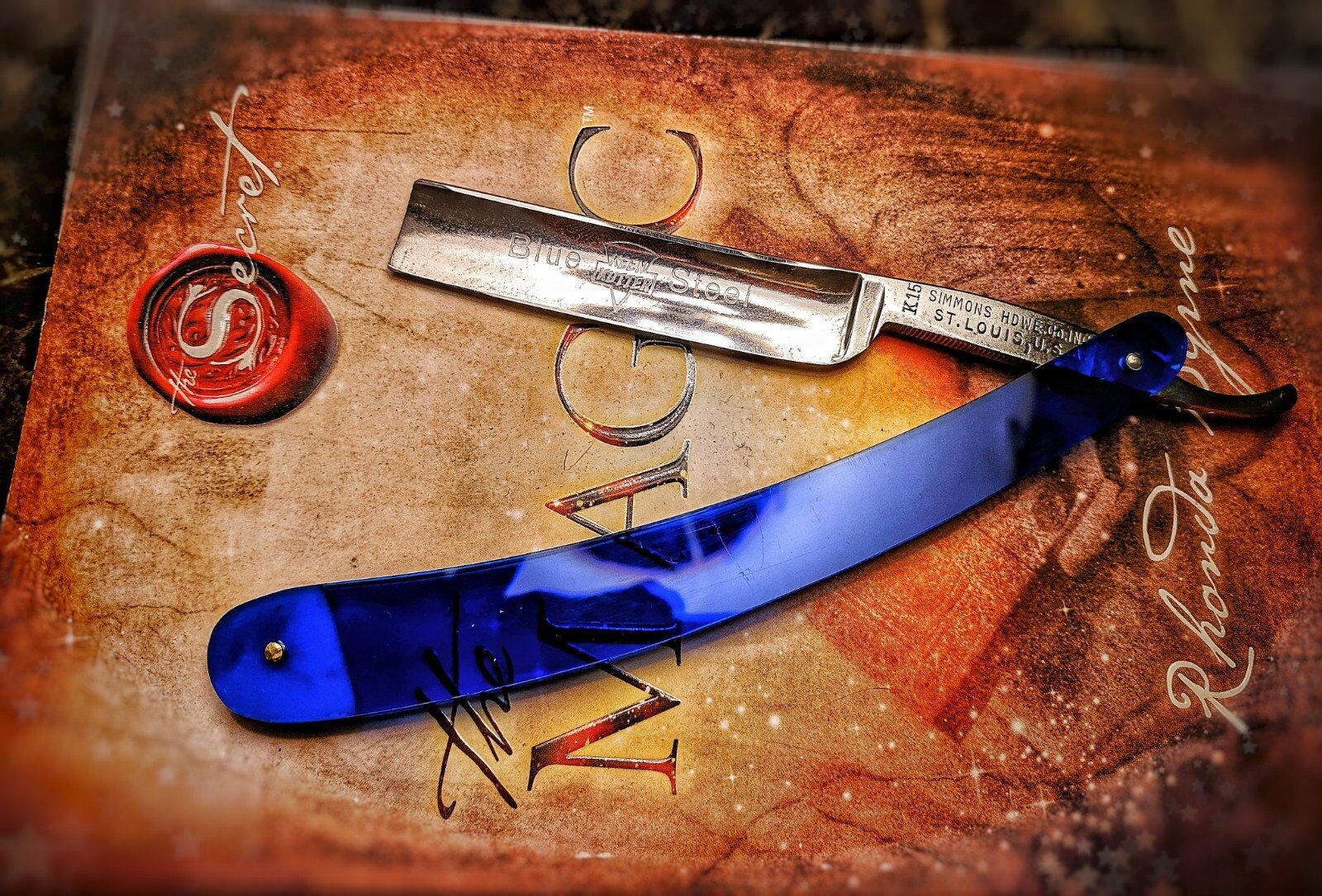 Keen Kutter Custom Blue Steel blue Scales Restored Straight Razor