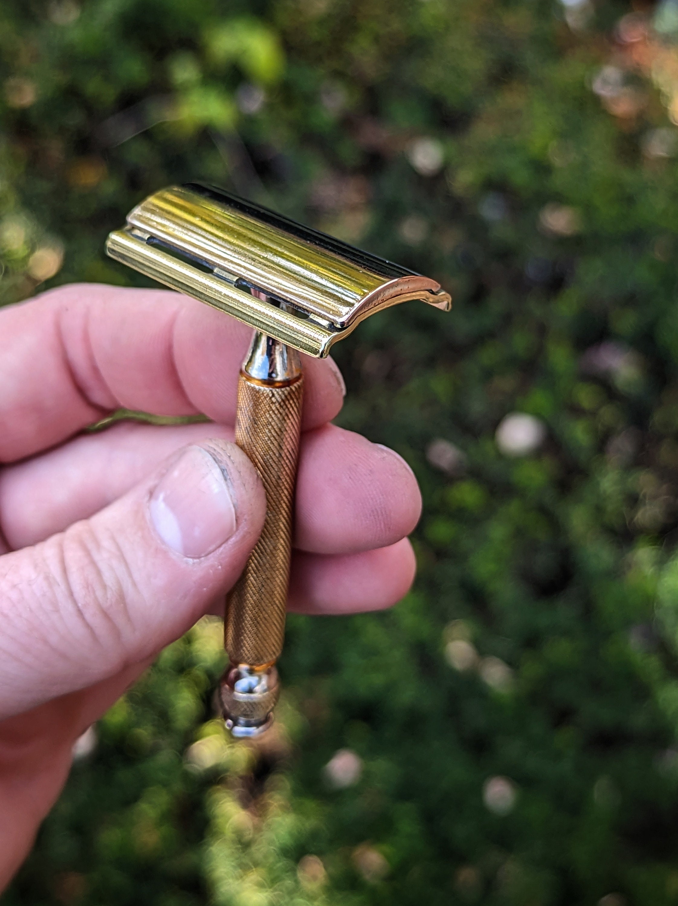 1960s DE Gillette DE Double Edge Safety Razor 3 Tone chrome Gold faded ...