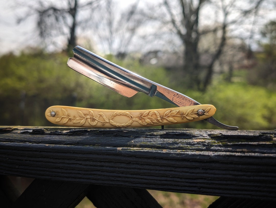 Vintage Jackson Shave Ready Straight Razor Fremont Ohio Clauss Fancy - Etsy
