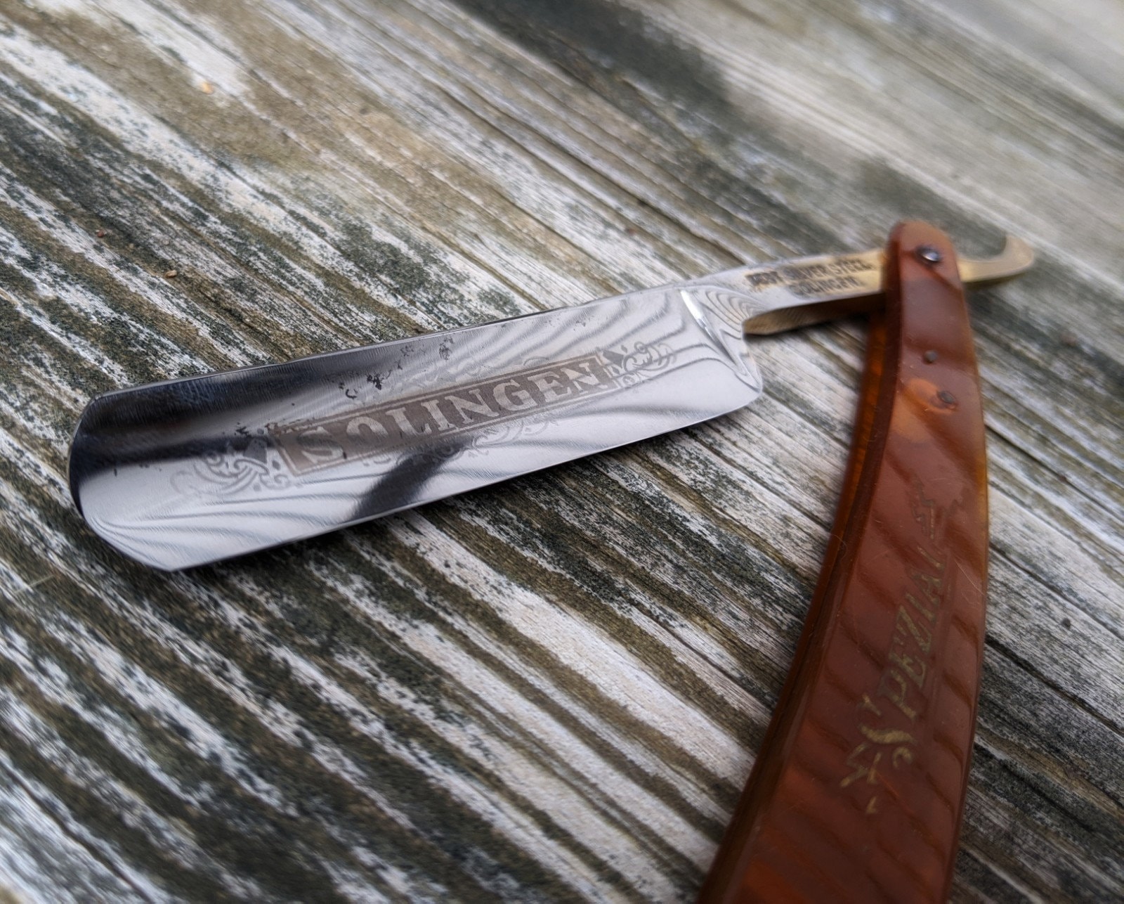 Solingen silver steel straight razor mid 1900s 11/16 Hollow ground ...