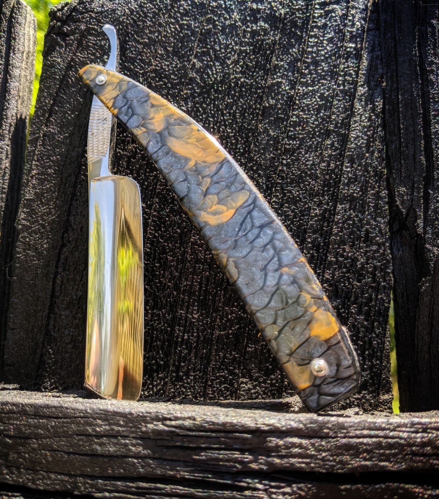 13/16 Custom Shave Ready NOS Straight Razor Snake Scales German 168