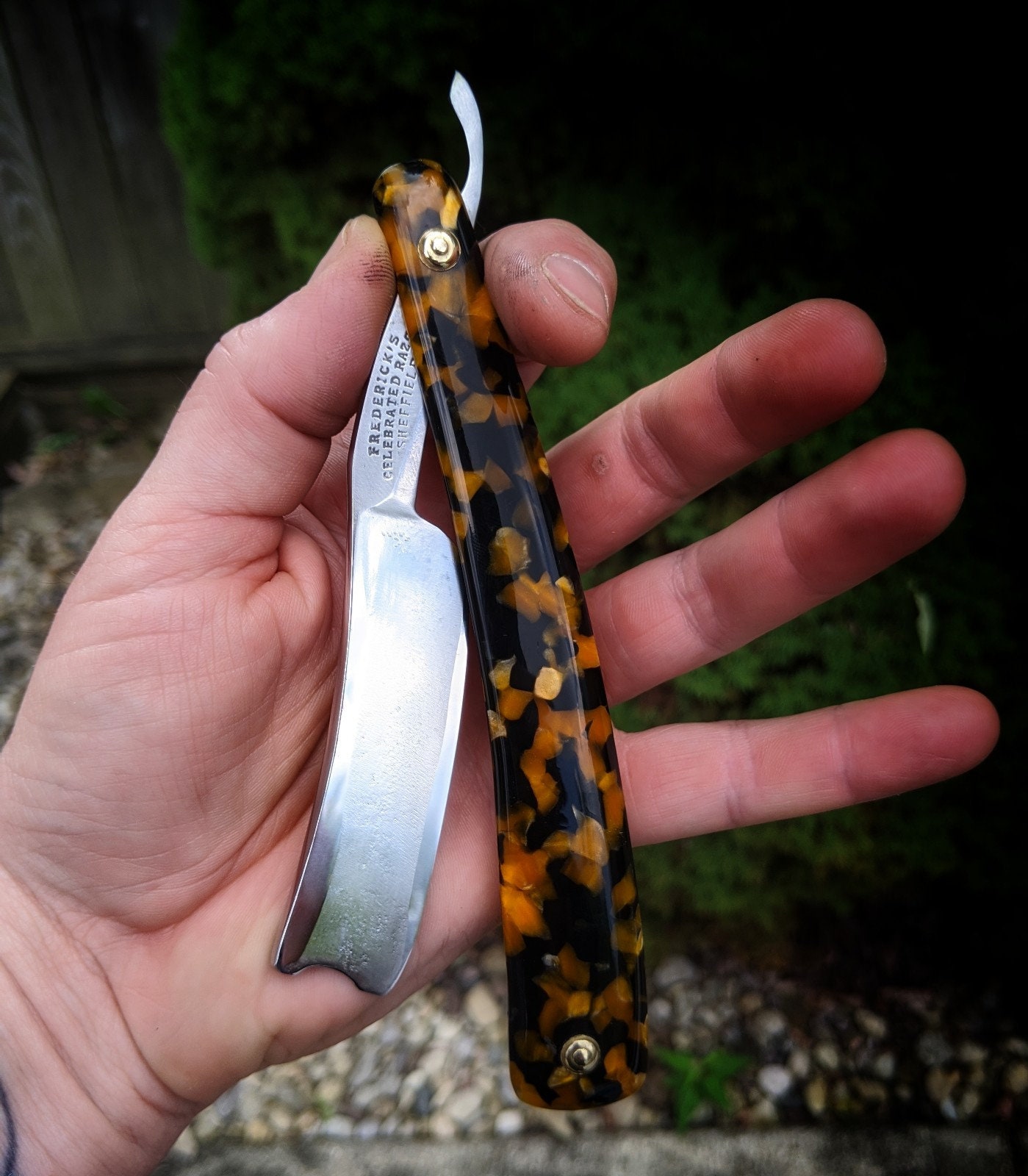 Vintage Straight Razor Frederick Reynolds 13/16” Smiling Barber Notch ...