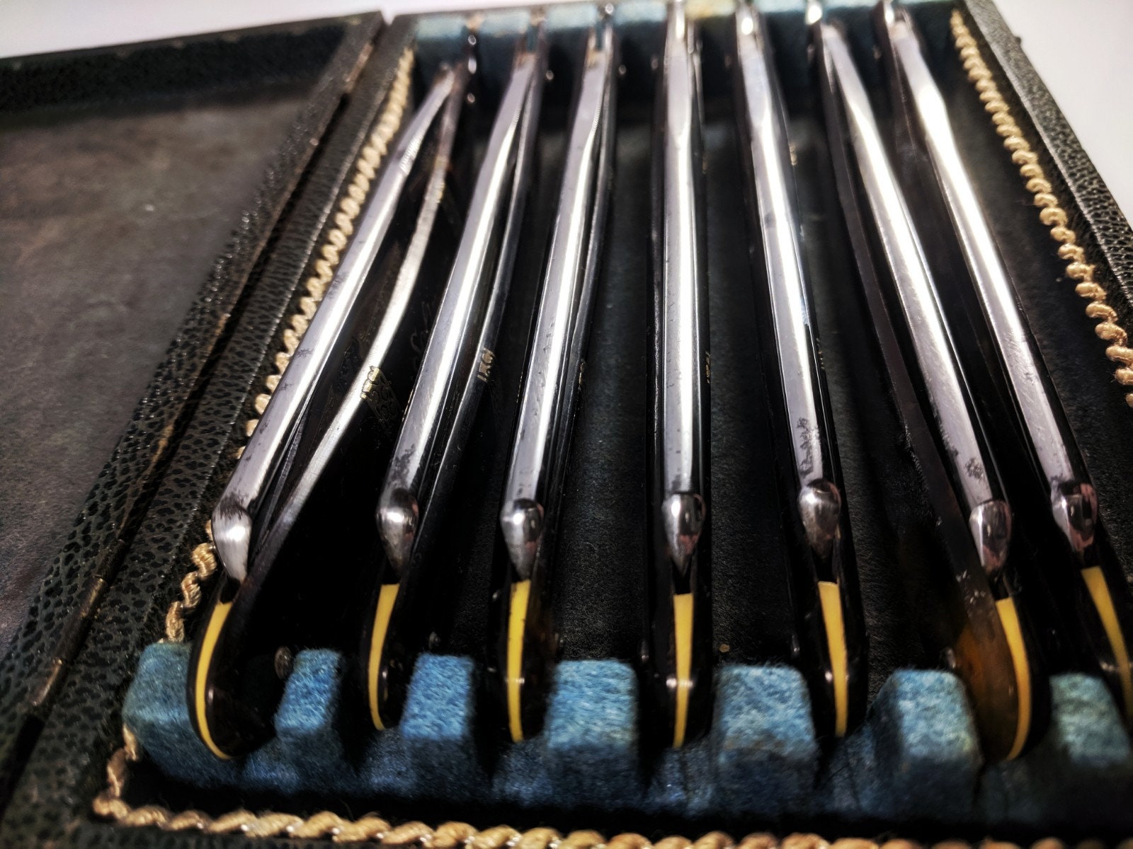 7 day Solingen Straight Razor Set Souvenir 5/8 Excellent condition ...