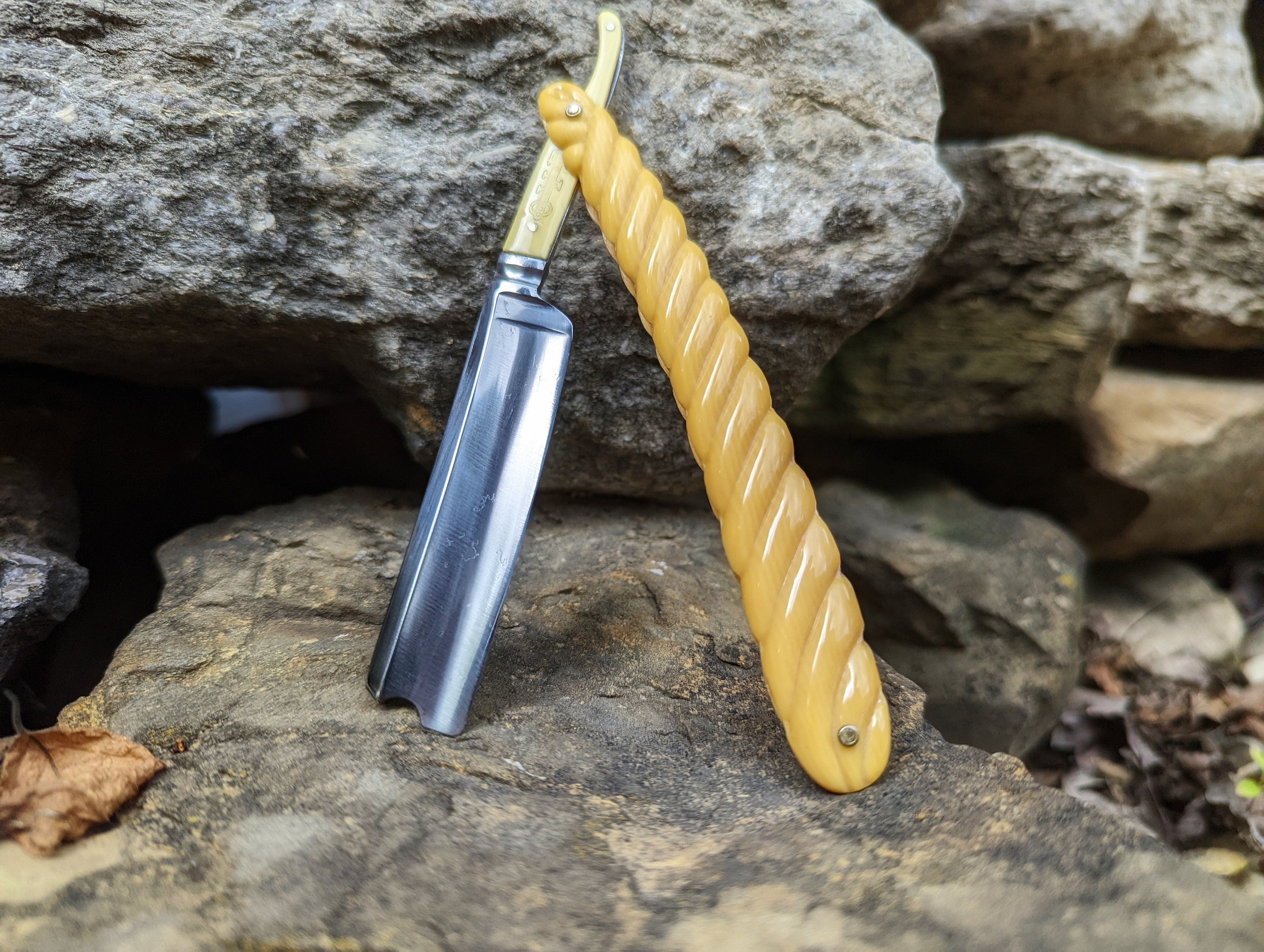 1890 Hibbard Spencer Bartlett & Co. Ivory Straight Razor Shave ready ...