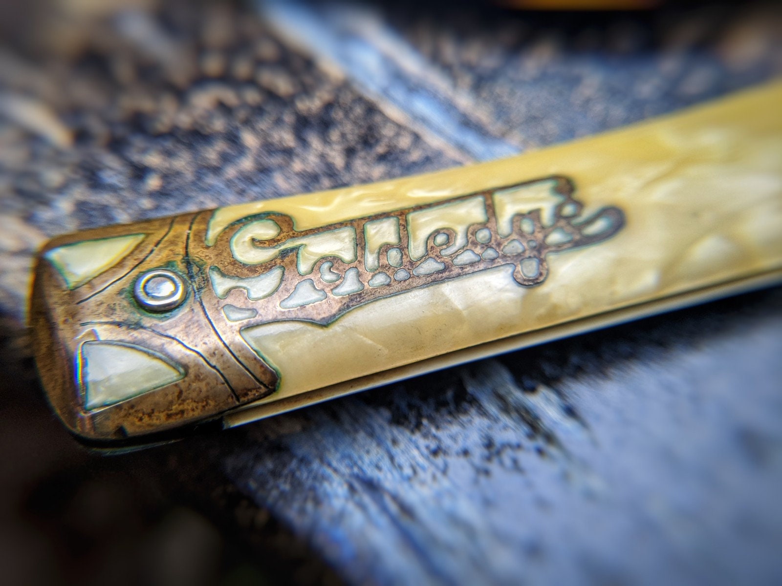 RARE Dubl Duck Goldedge Vintage Straight Razor 5/8 round point ...