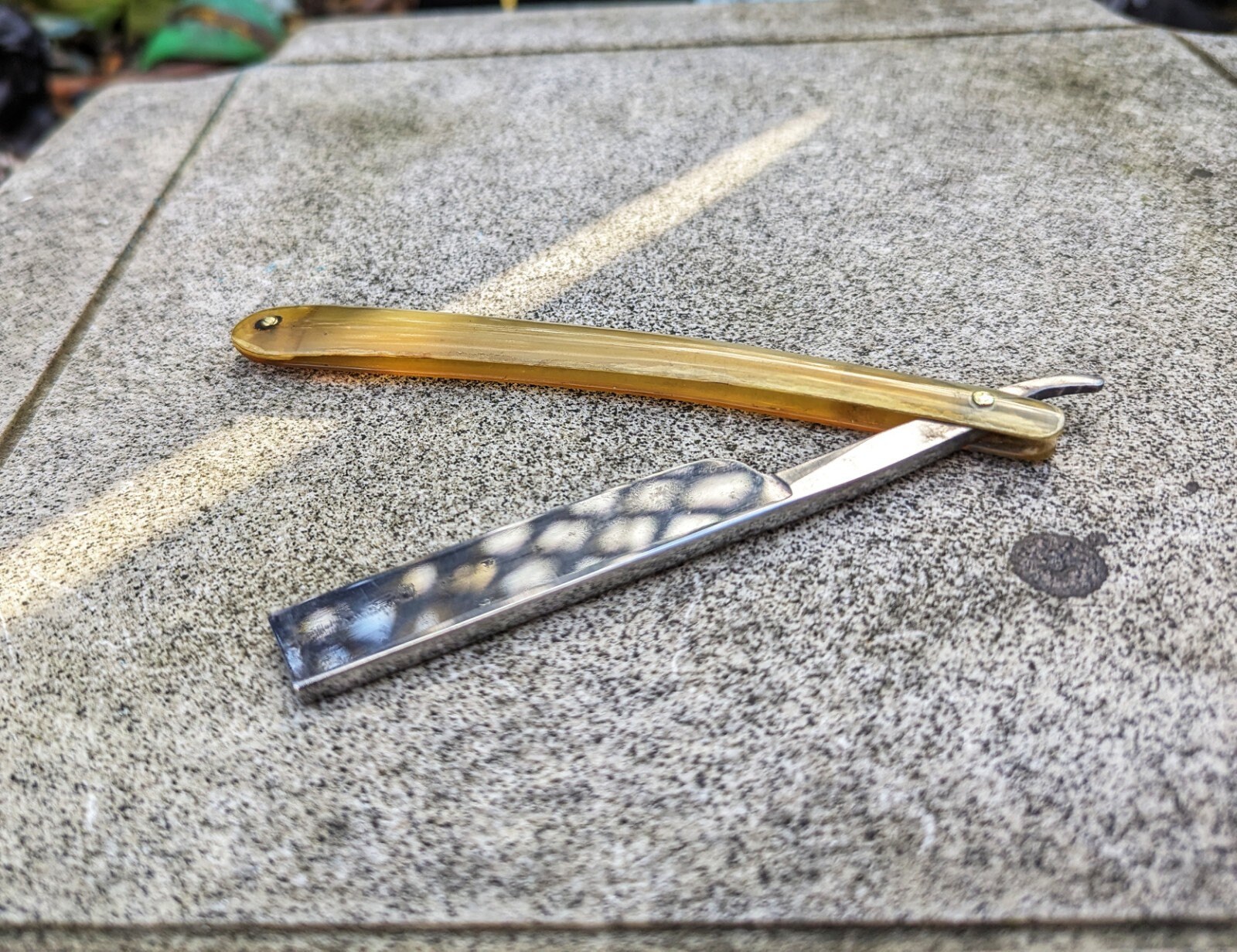 Wade and Butcher Steer Horn Scales 5/8 wedge Straight Razor shave Ready