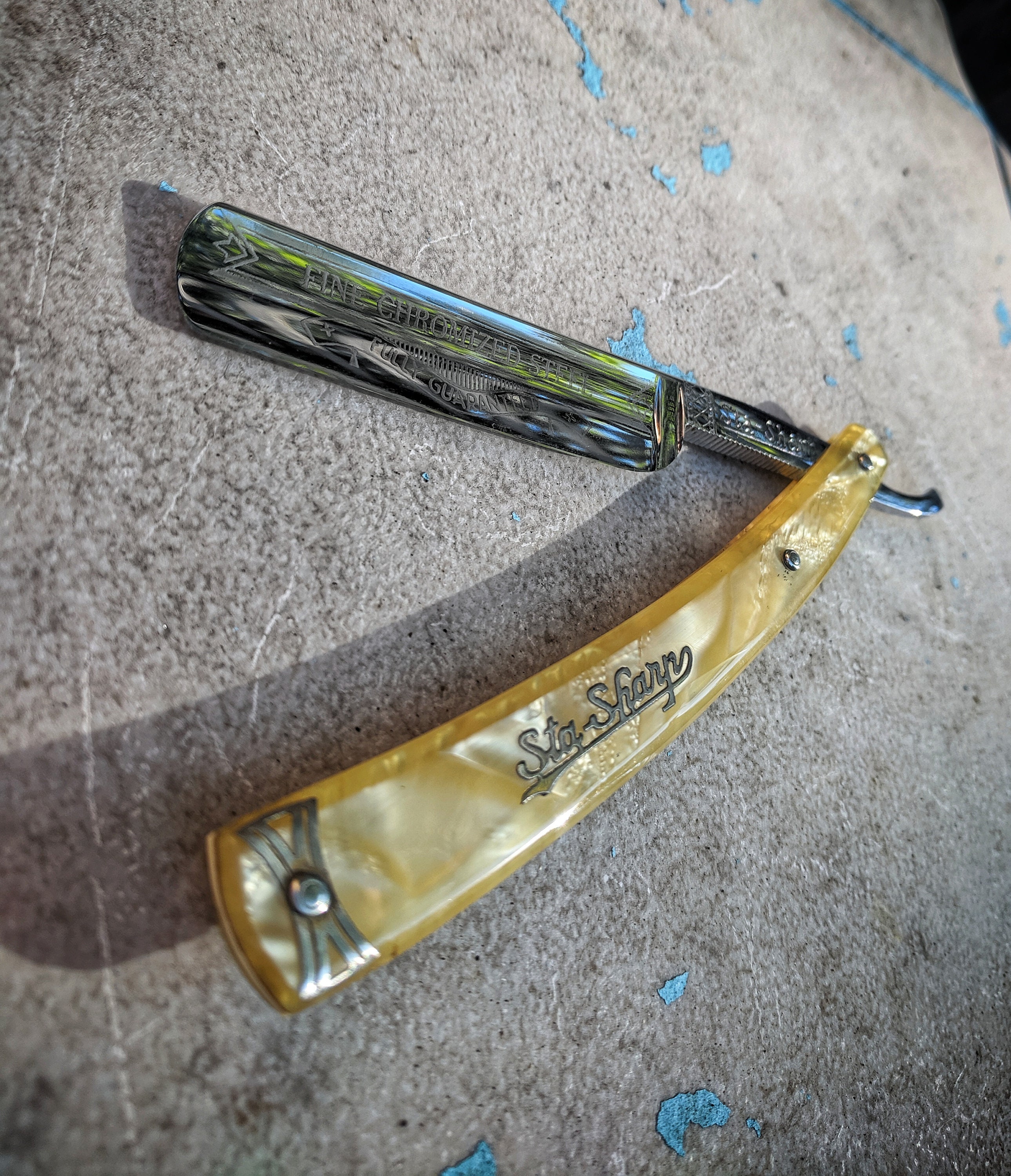 Sta Sharp Minty Straight Razor Fine Chromized Steel Fully Guaranteed ...