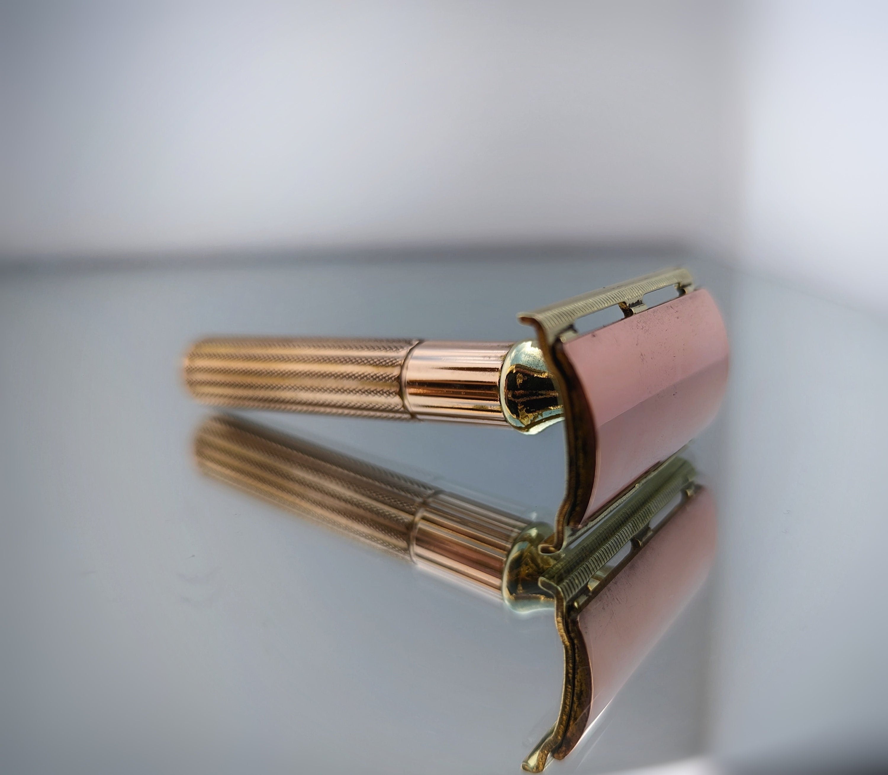 1960s DE Gillette DE Double Edge Safety Razor 3 Tone Gold Rose Gold ...