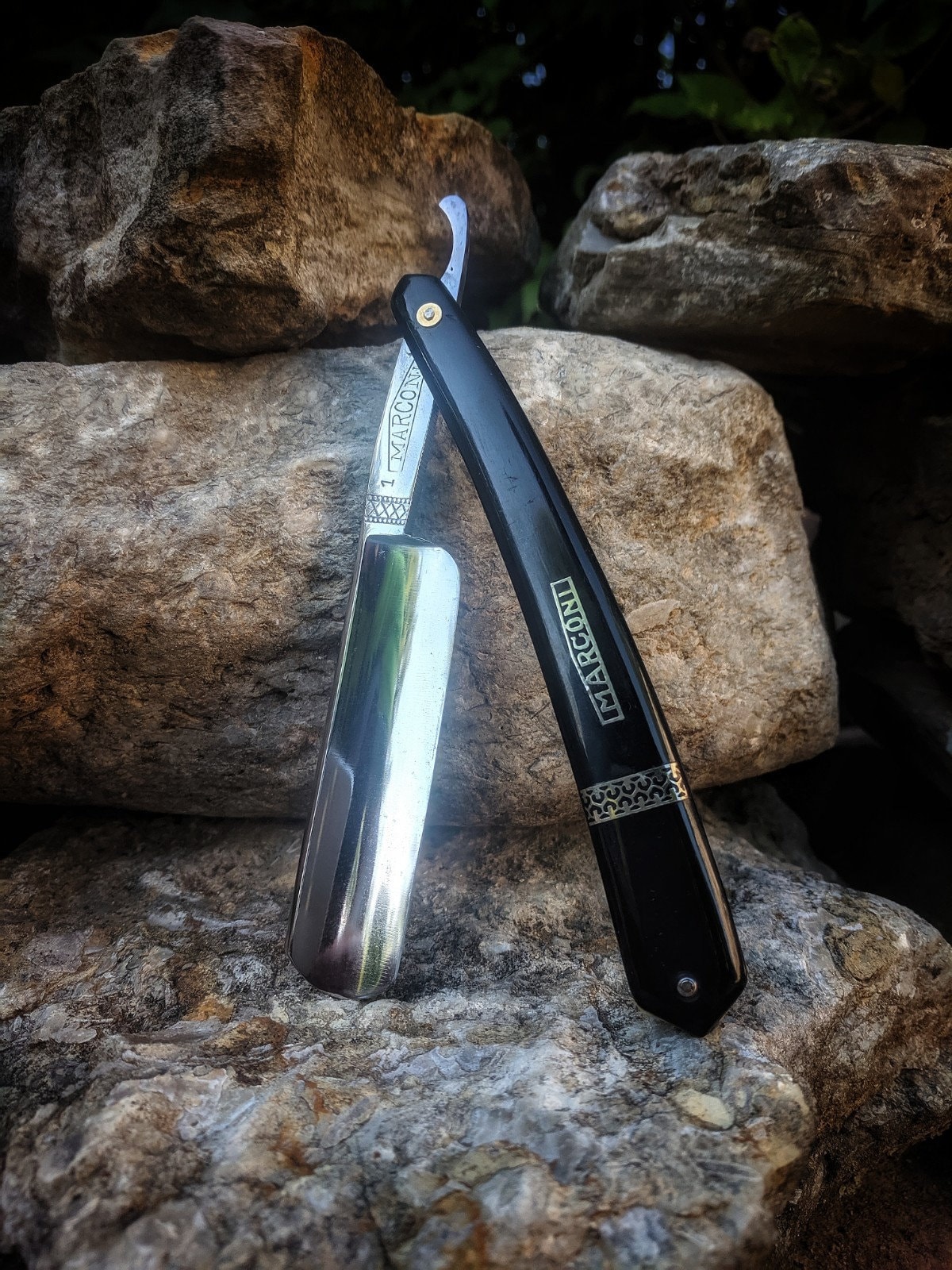 Rare 6/8 Vintage Marconi Solingen Straight Razor German NOS