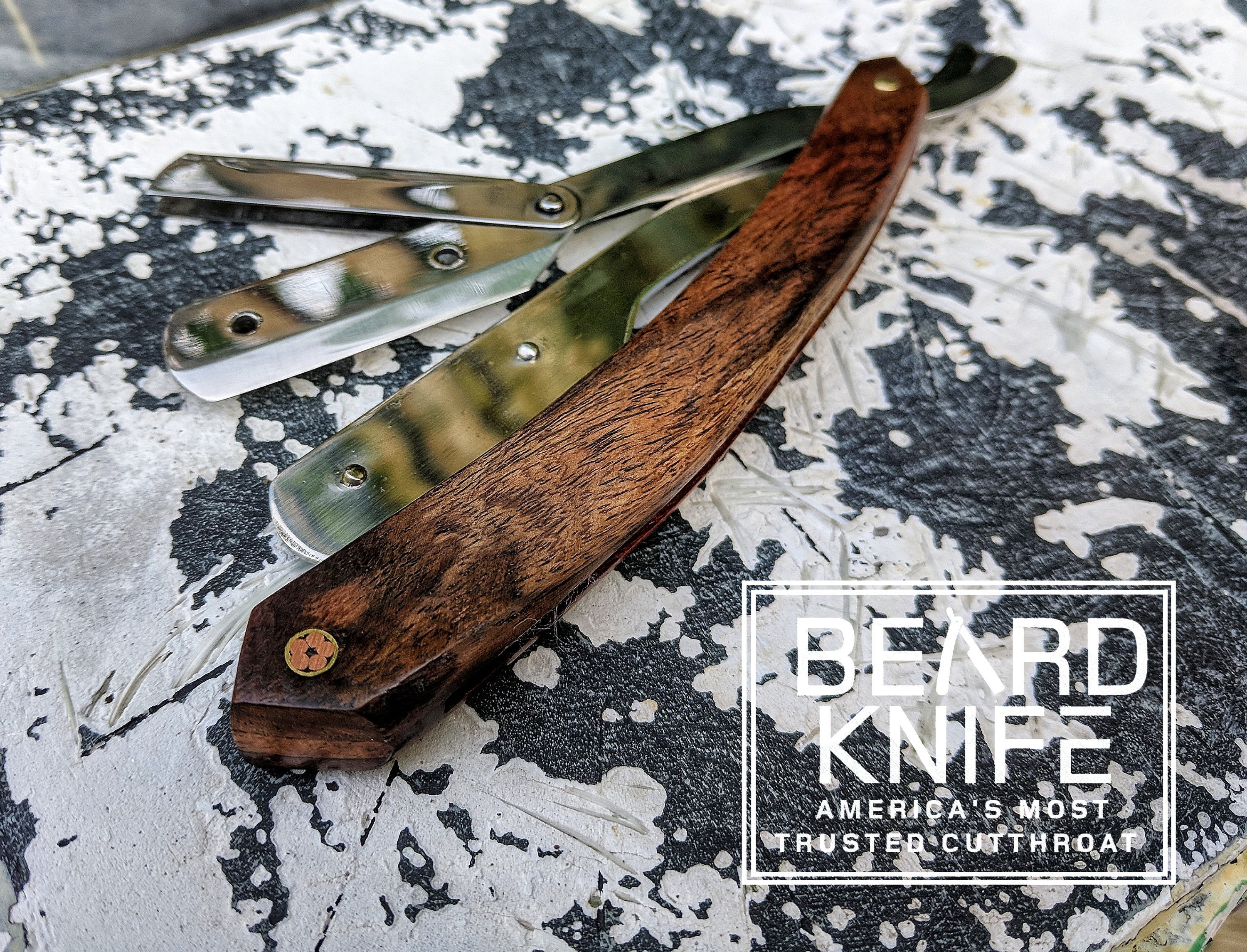Rose wood Barber Razor Shavette Beard Knife