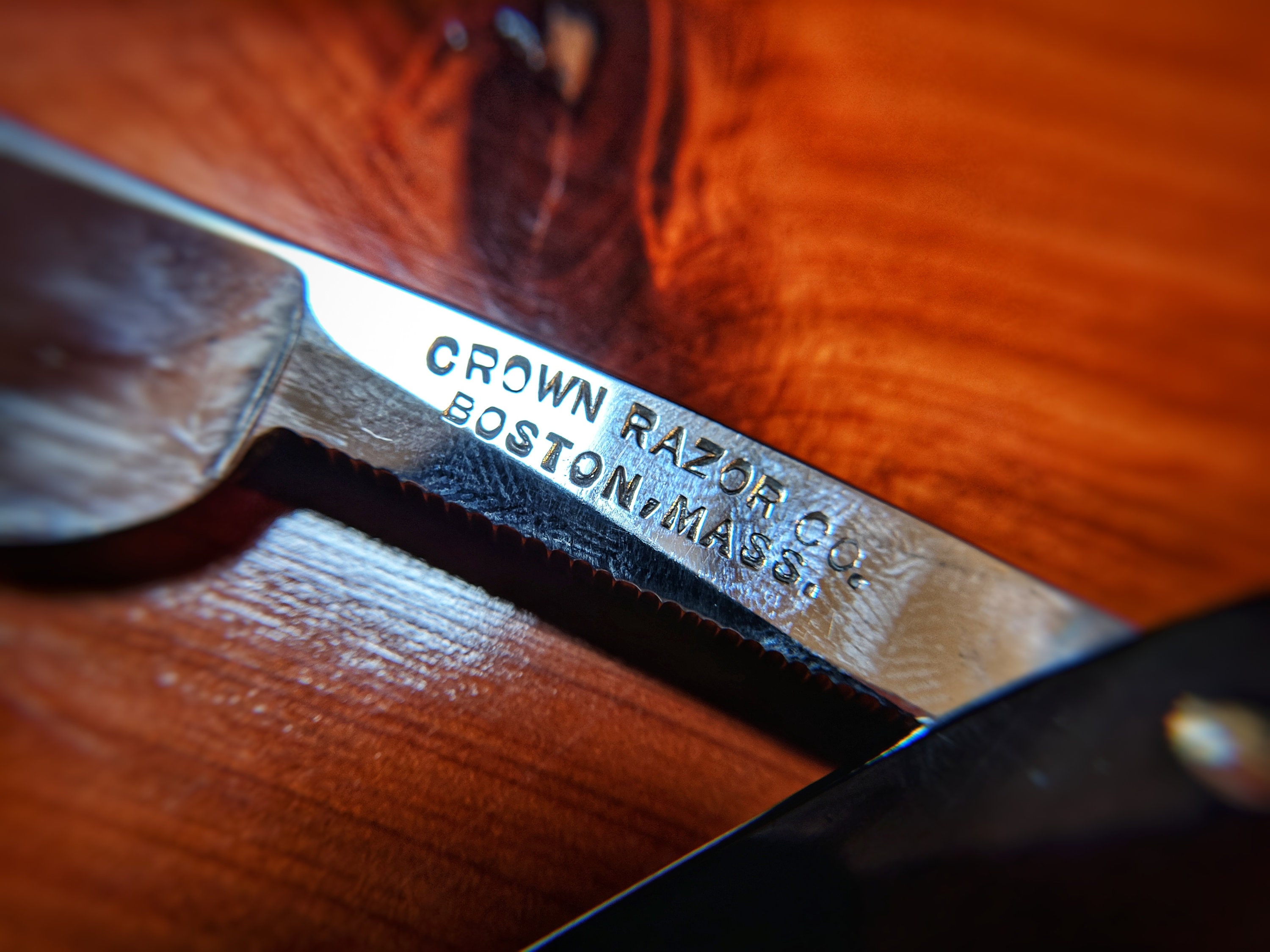 Fully Warranted Straight Razor German Nice Crown Co. of Boston Horn ...