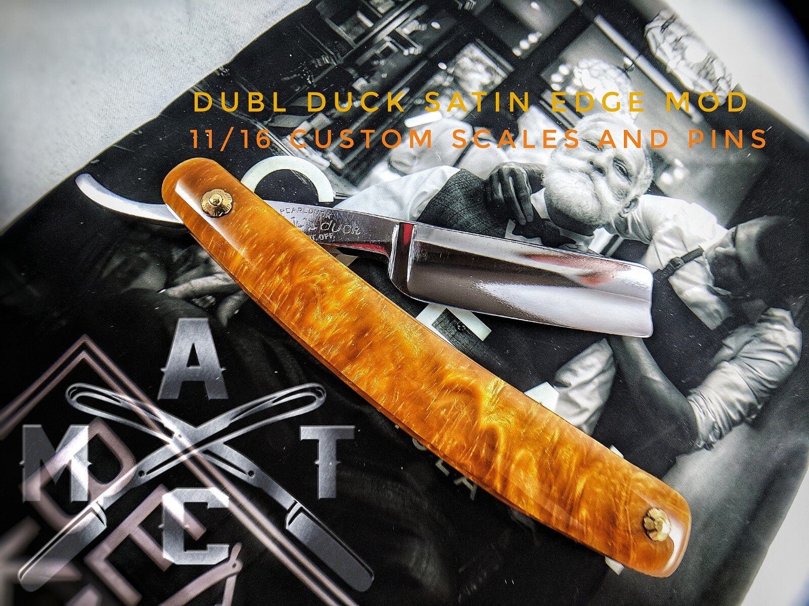 Rare Mint Dubl Duck Satinedge Mod Blade Custom Scales and pins 11 ...