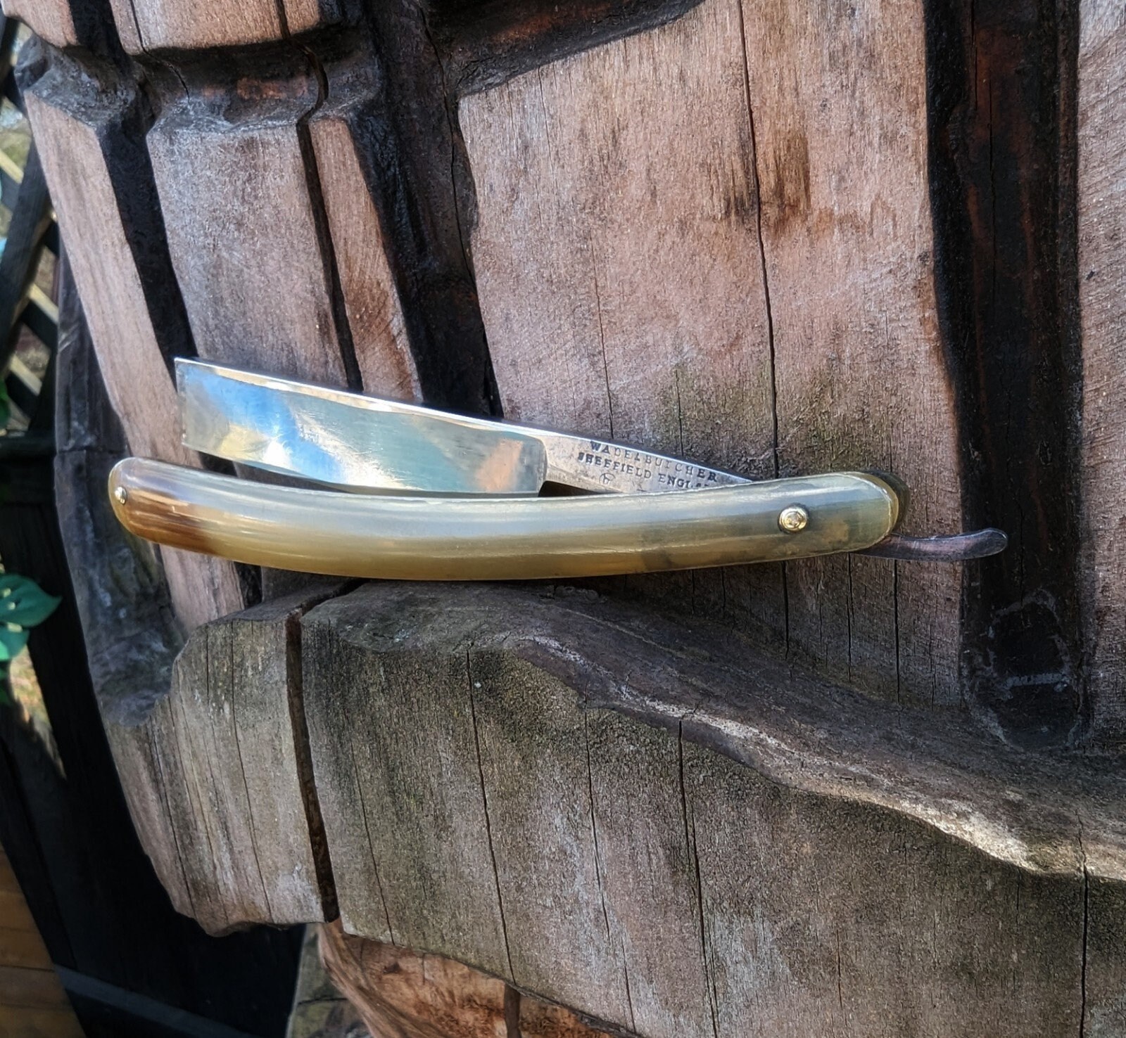 Wade and Butcher Steer Horn Scales 5/8 wedge Straight Razor shave Ready