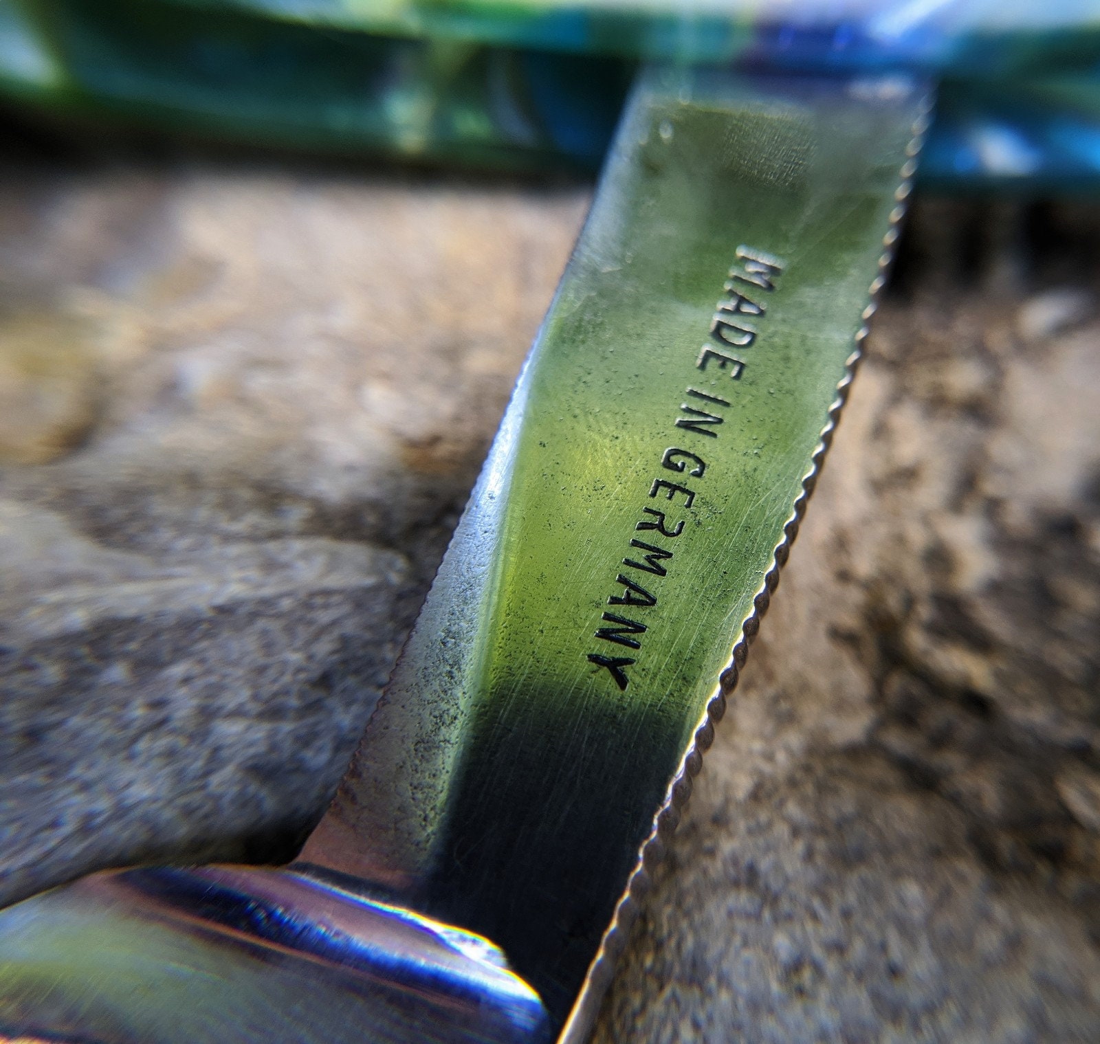 Large 13/16 Kropp straight razor with custom Peakcock or Dragonfly ...