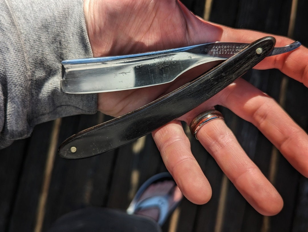 Magnificent William Jackson Sons Vintage Straight Razor Thistle Cutlery ...