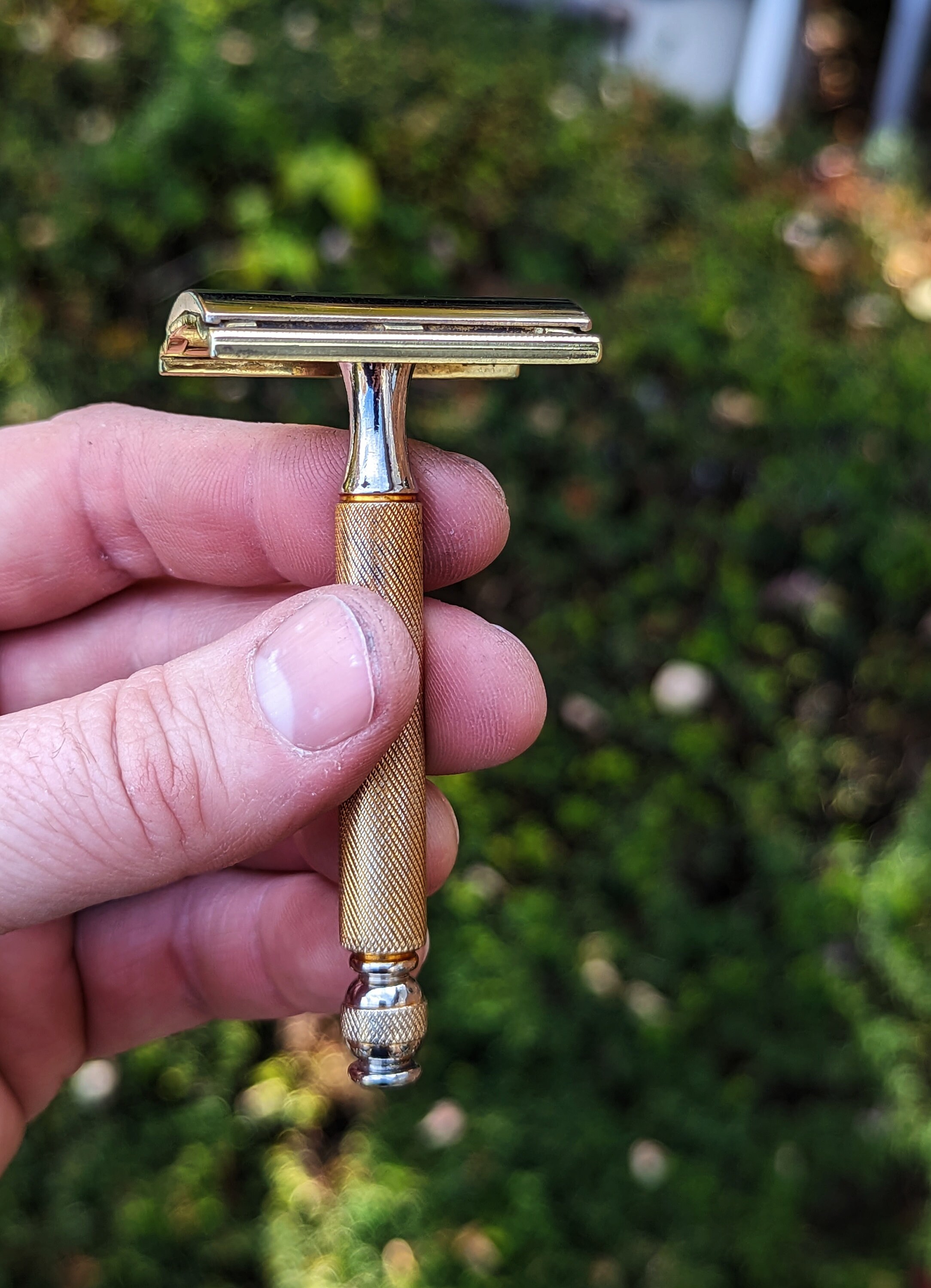 1960s DE Gillette DE Double Edge Safety Razor 3 Tone chrome Gold faded ...
