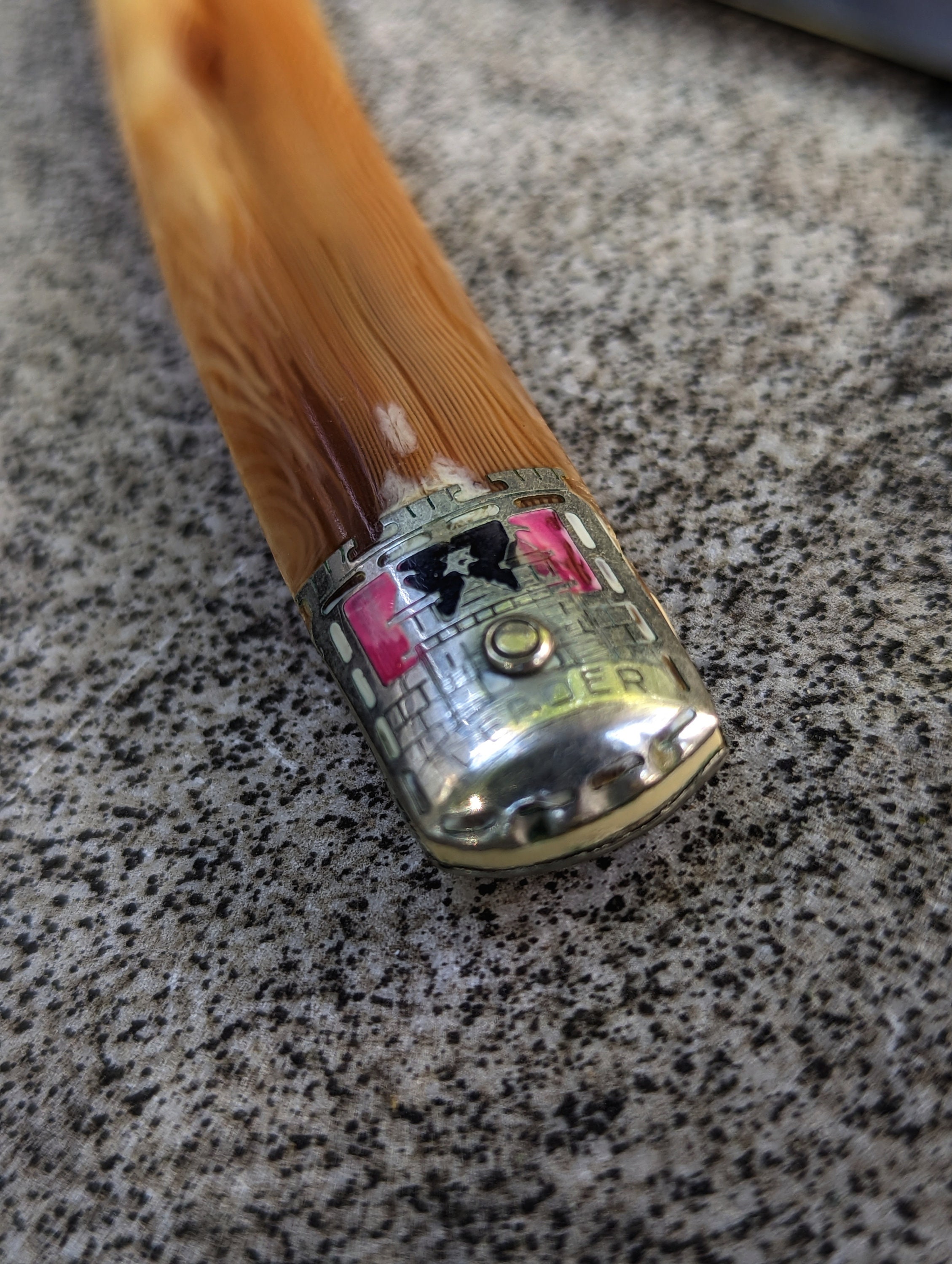 5/8 FW Engels Shave Ready Straight Razor Fancy Ornate Brass Scales