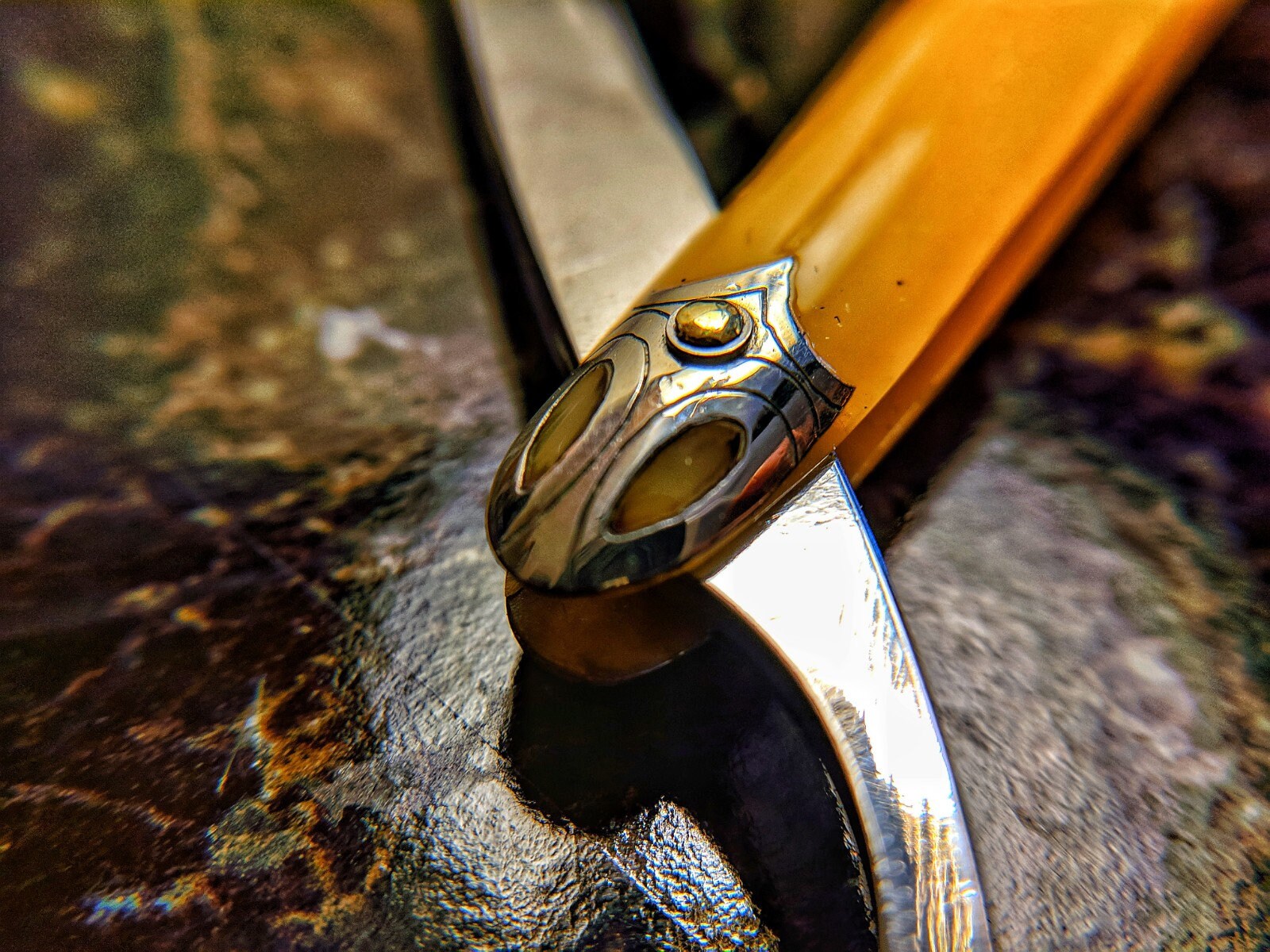 Vintage Geneva Straight Razor 6/8 Geneva, New York Ornate scales