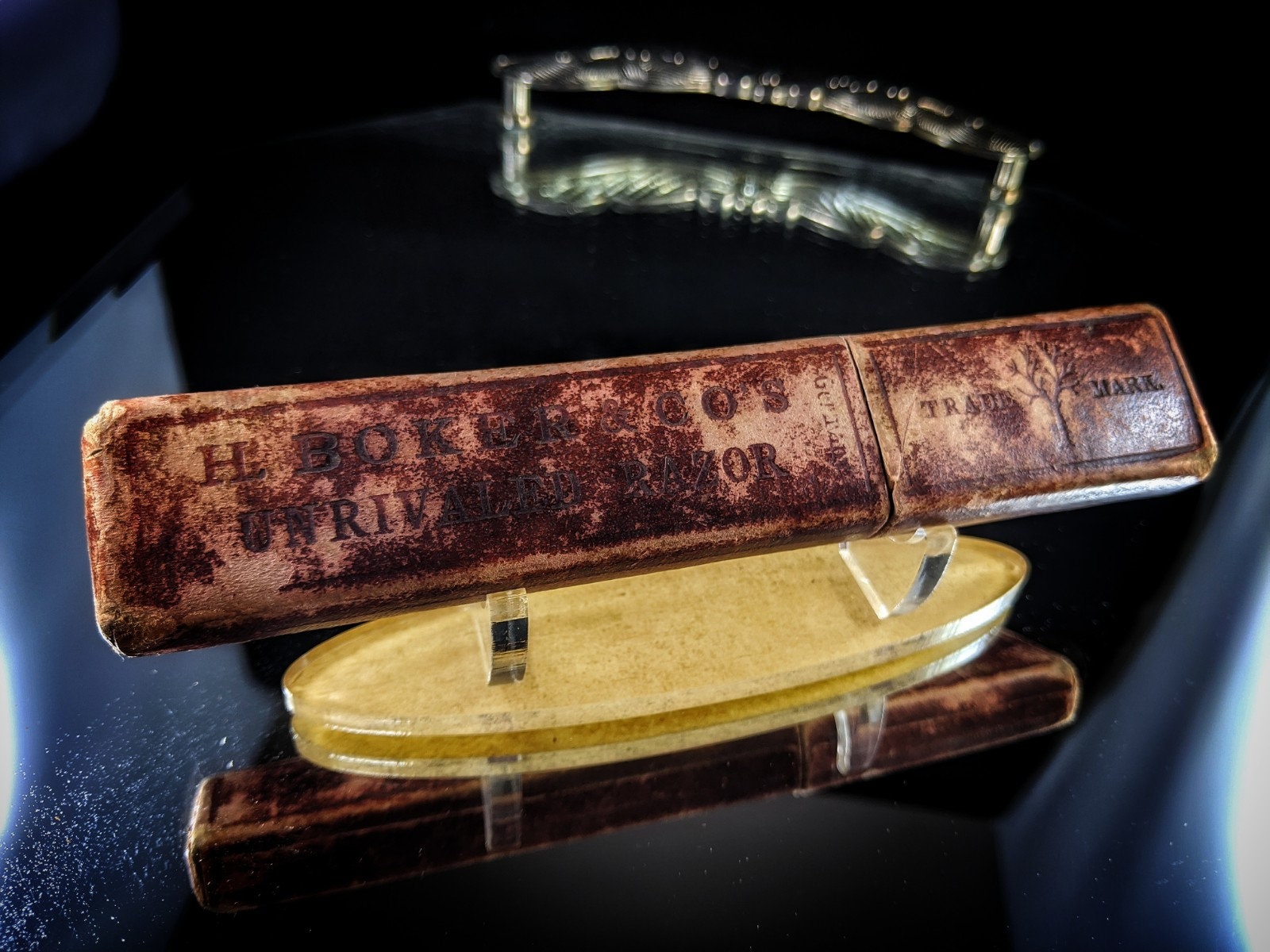 H boker Unrivaled Case Vintage Straight Razor case