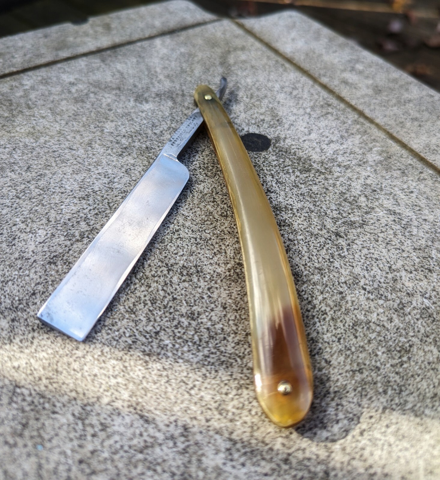 Wade and Butcher Steer Horn Scales 5/8 wedge Straight Razor shave Ready