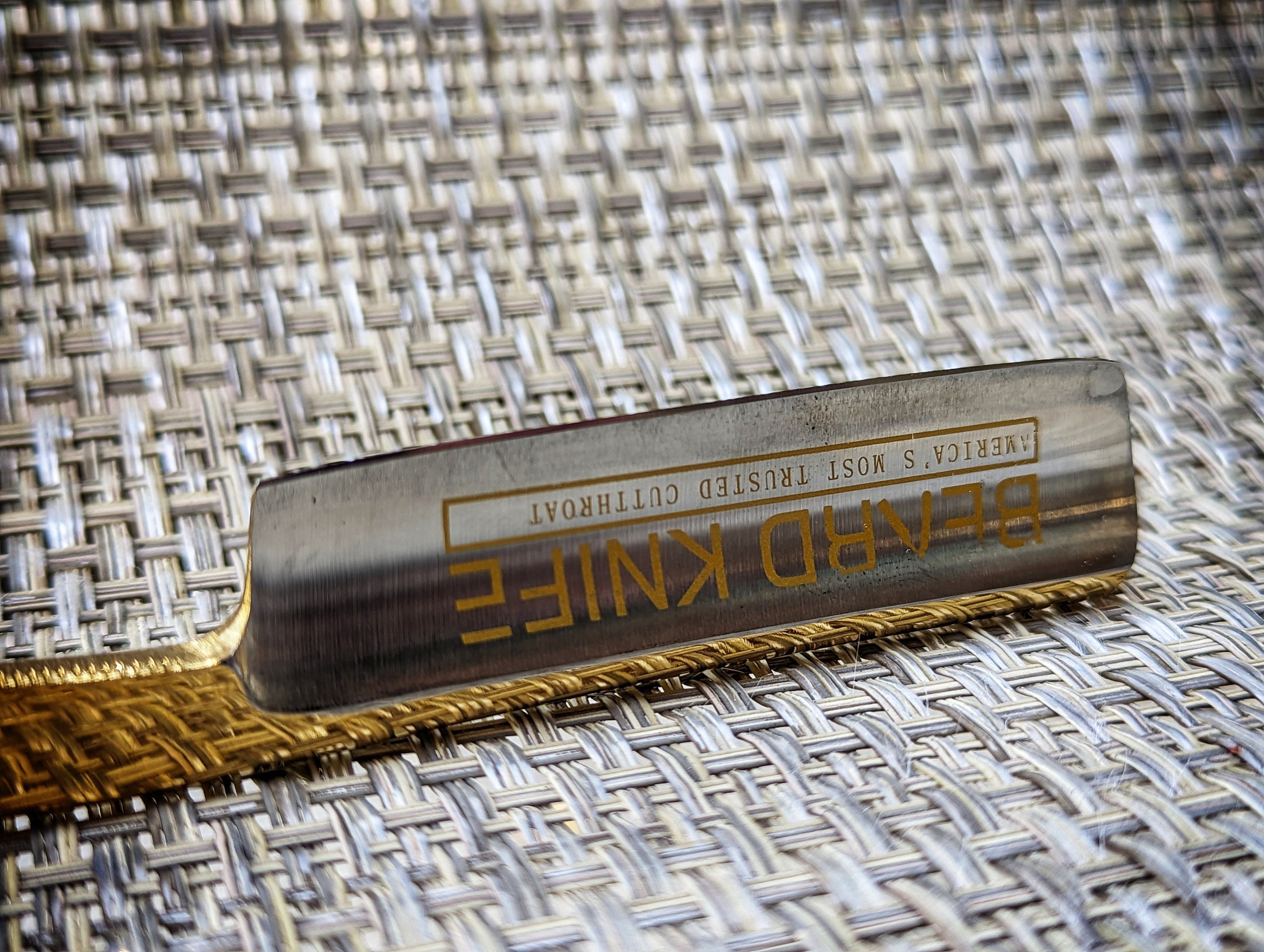 Beard Knife Straight Razor 13/16 Round Point Carbon Fiber abs scales ...