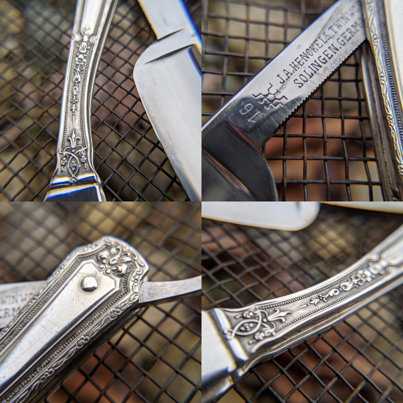 J.A. Henckels Twin Works Razor #16 Custom Silver Ornate Scales antique
