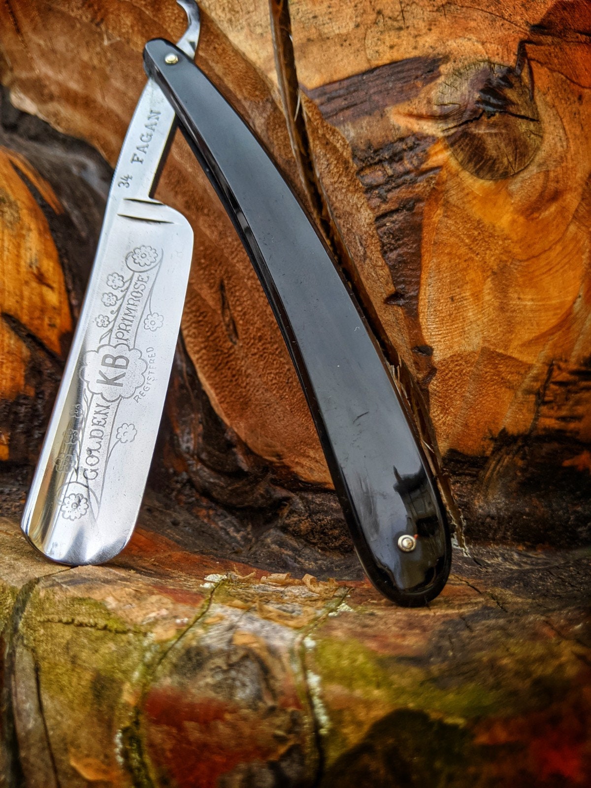 13/16 German Golden Primrose Straight Razor Shave Ready Fagan 34 Roundpoint