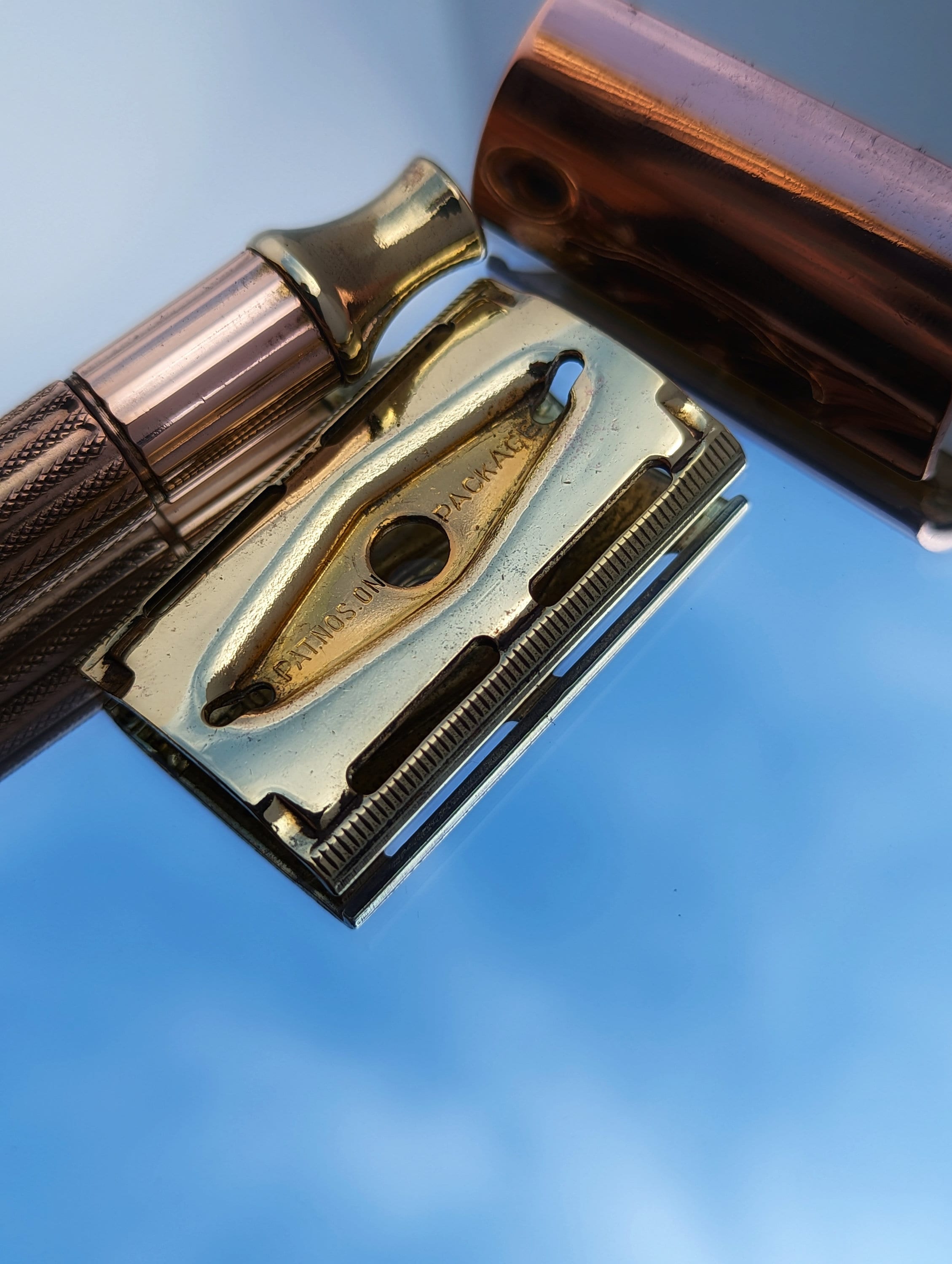 1960s DE Gillette DE Double Edge Safety Razor 3 Tone Gold Rose Gold ...