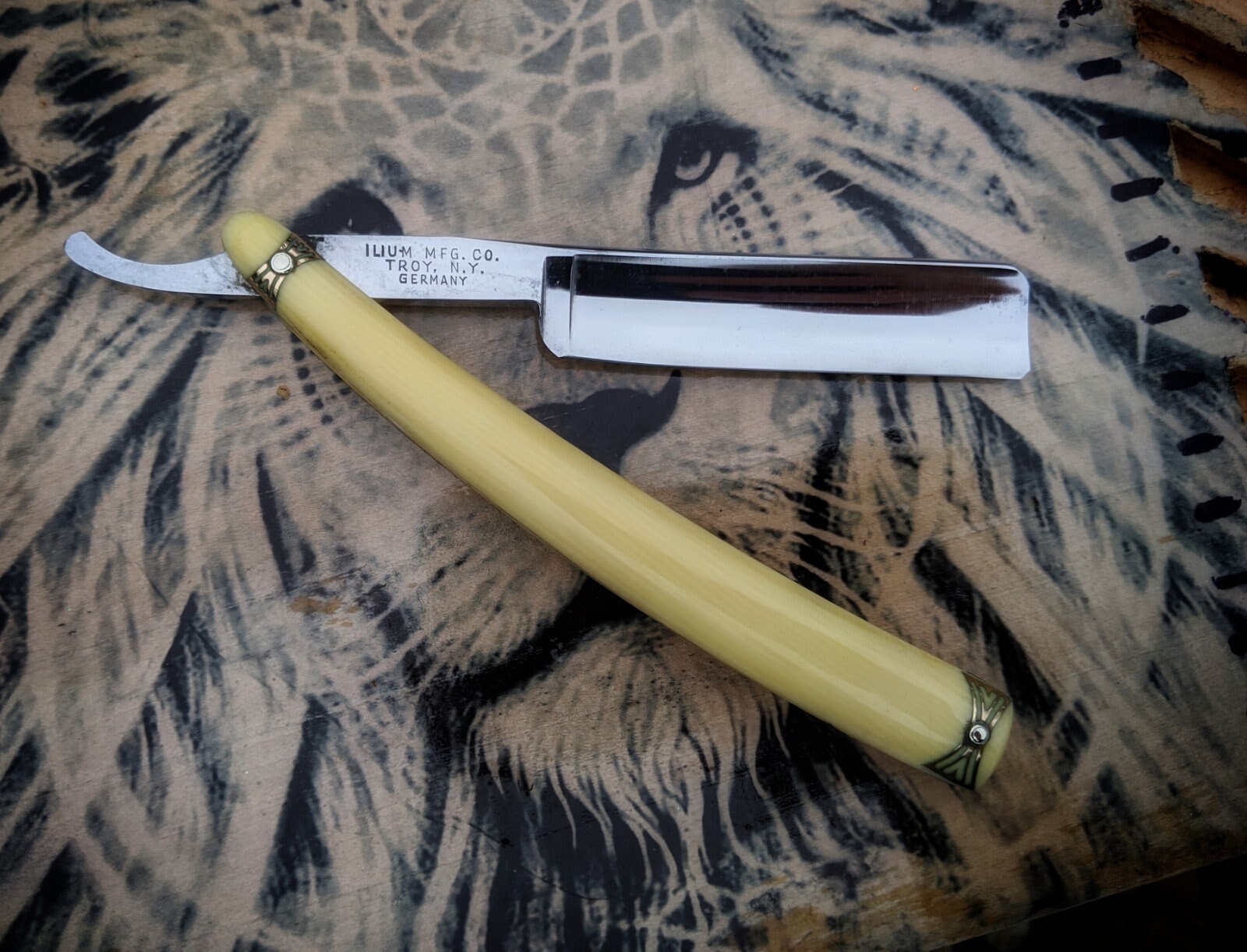 6/8 DELITE Straight Razor Shave Ready Antique Vintage Ornate Troy New ...